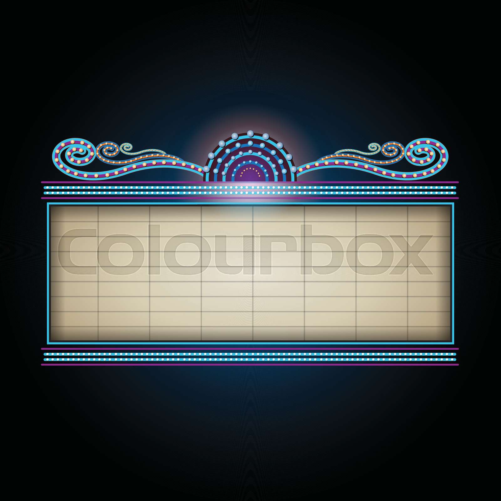Theater sign billboard frame design | Stock vector | Colourbox