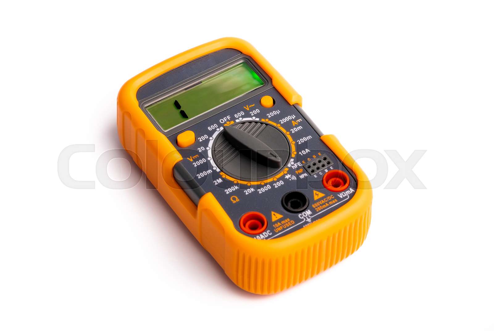 Yellow digital multimeter isolated | Stock image | Colourbox