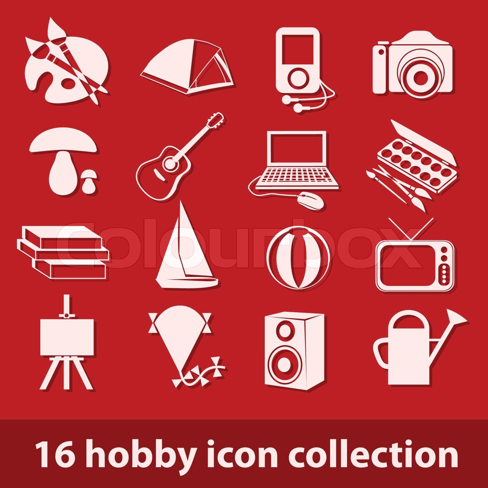 16 hobby icon collection | Stock vector | Colourbox