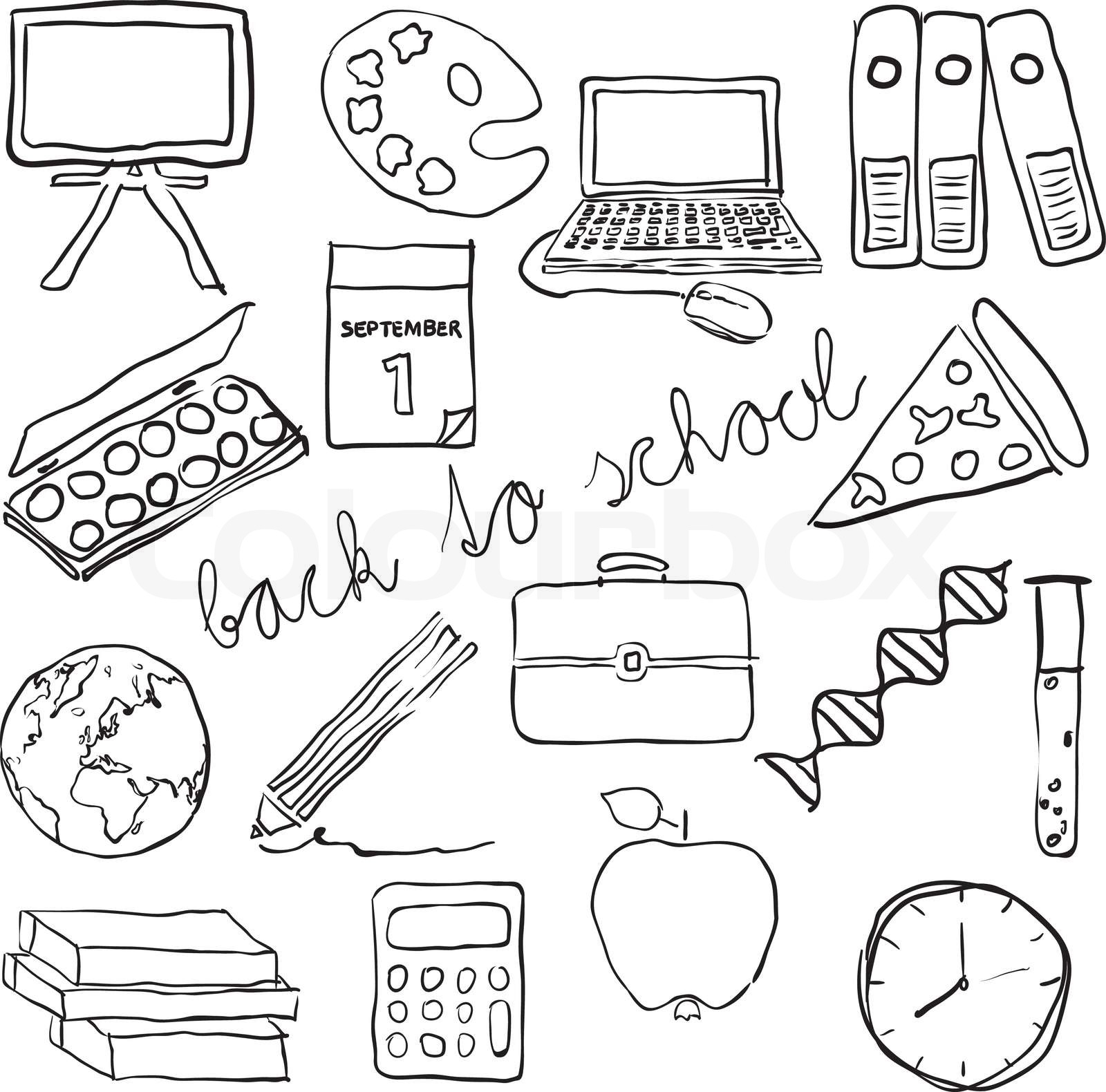 doodle school images | Stock vector | Colourbox