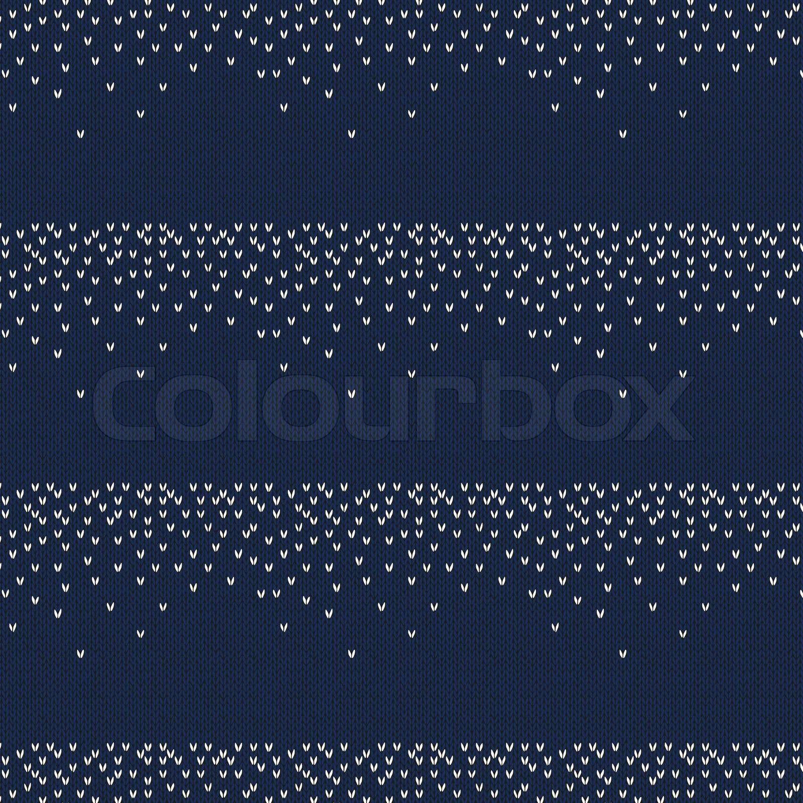 Style Seamless Knitted Pattern Christmas Winter Sky Blue White Color ...