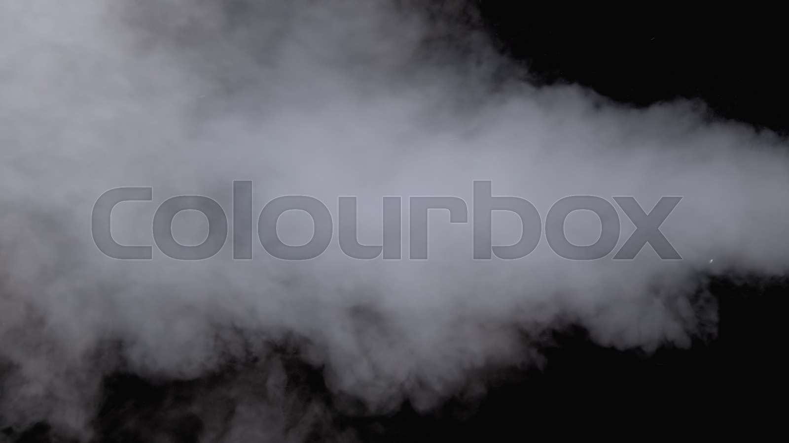 White Water Vapor. Jet of Vapour Steam on Black Background. Slow Motion ...