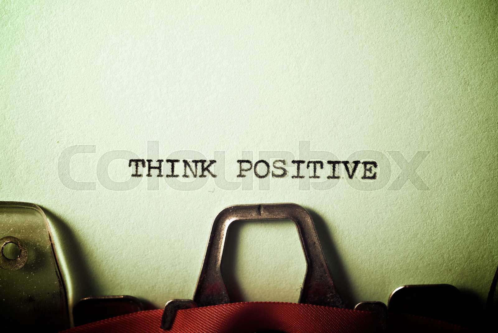 Think positive text | Stock image | Colourbox