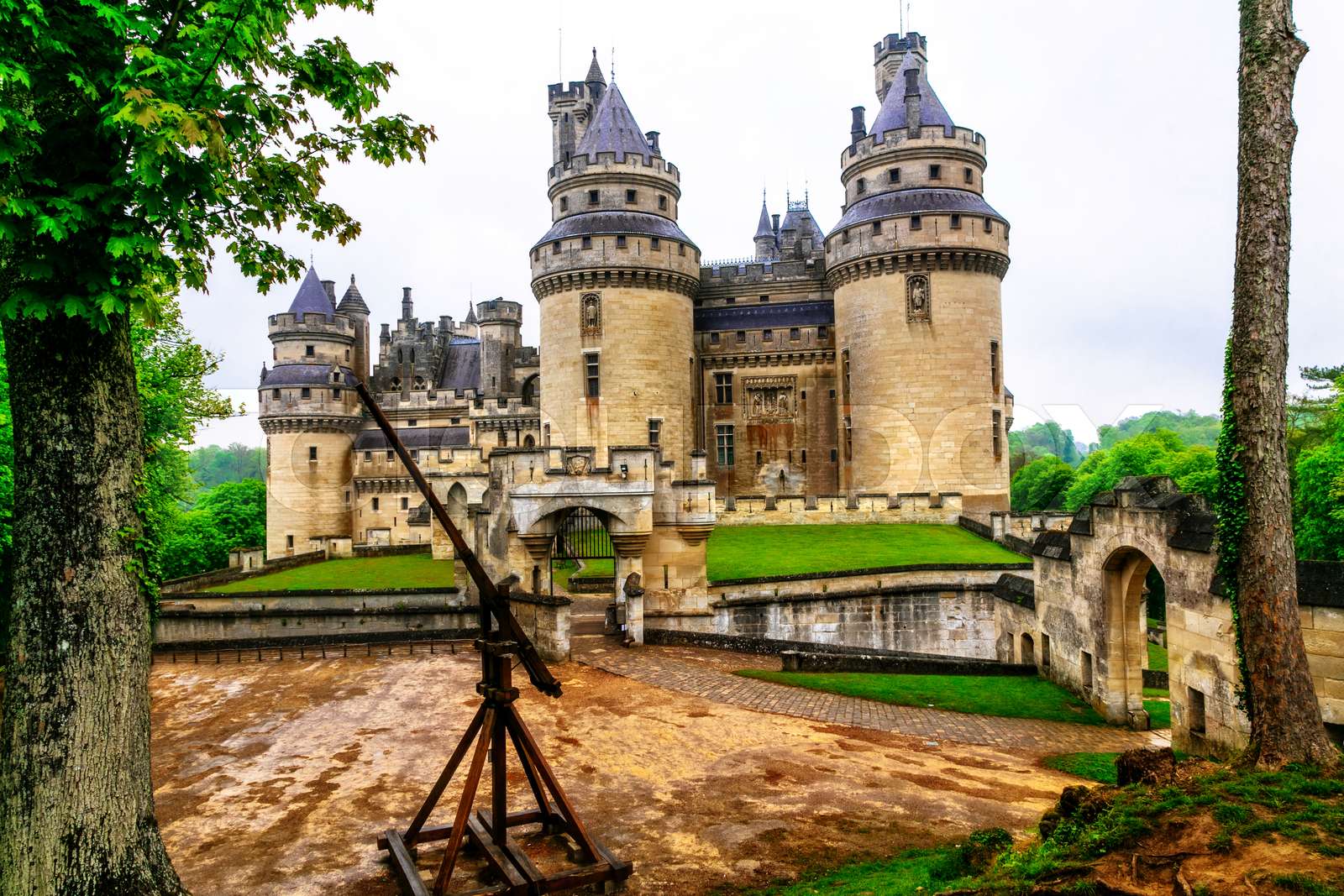 Magnificent medieval castles of France - Pierrefonds | Stock image ...