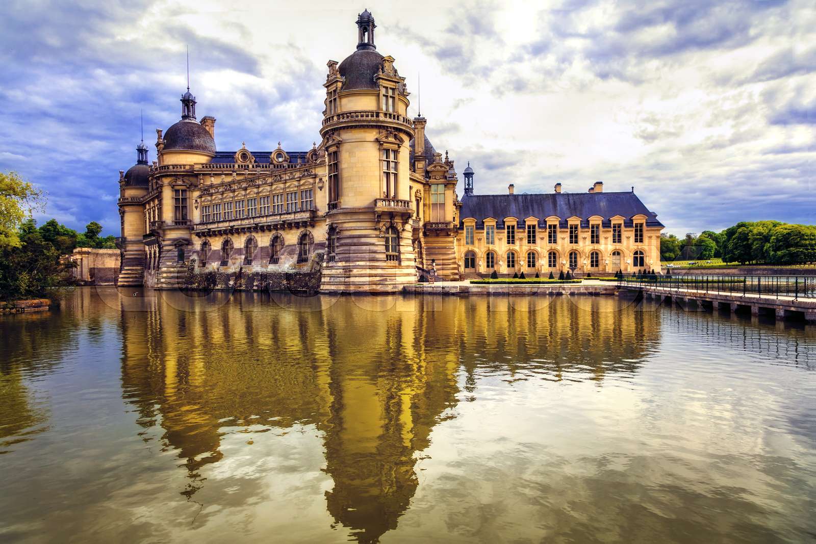 Beautiful Castles of France - royal Chateau de Chantilly | Stock image ...