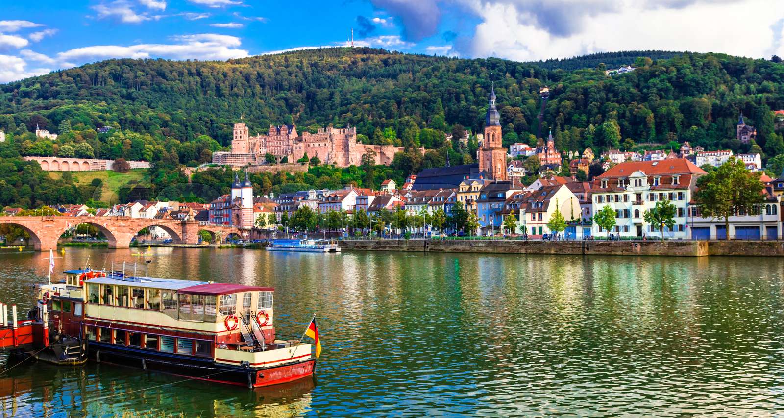 Landmarks and beautiful places of Germany - medieval Heidelberg city ...