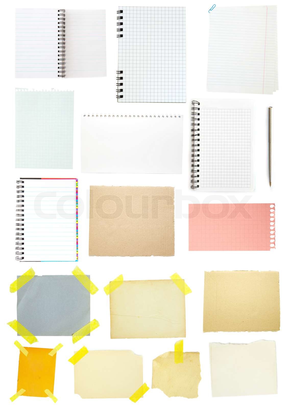 collection of old note paper | Stock image | Colourbox