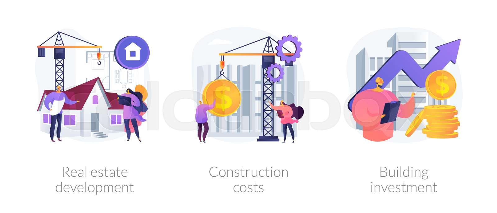 Construction project management abstract concept vector illustrations ...