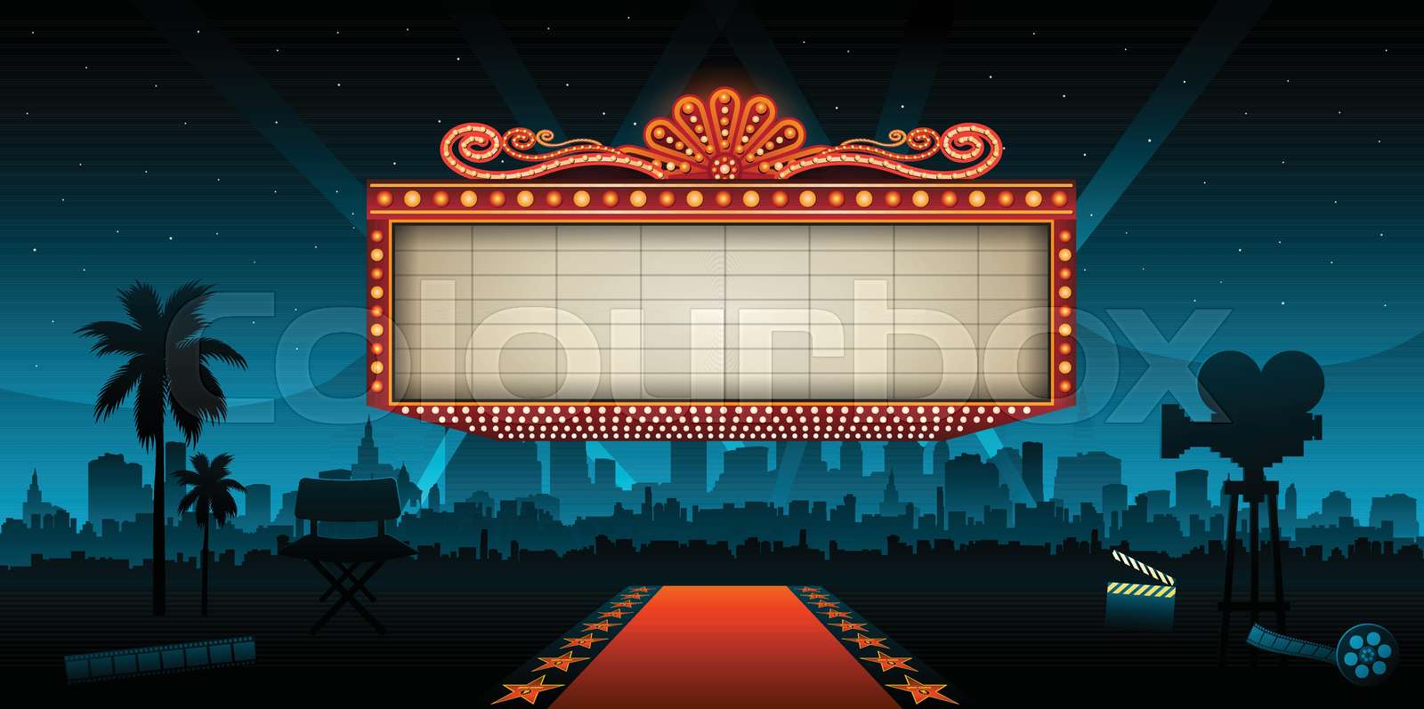 Theater sign billboard frame design | Stock vector | Colourbox