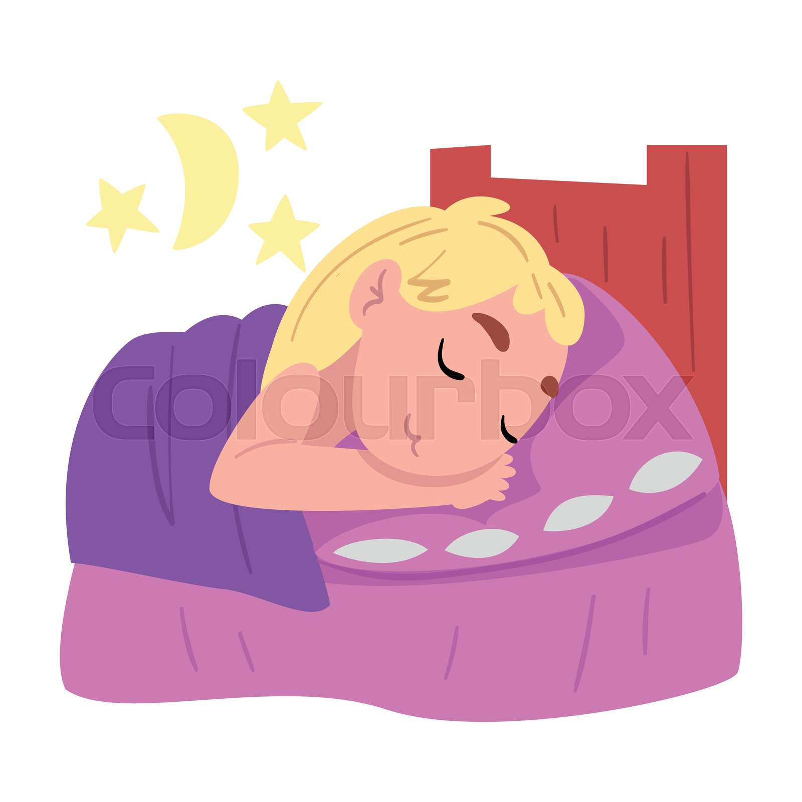 Girl Sleeping in Her Bed at Night, Cute Child Daily Routine Activity ...