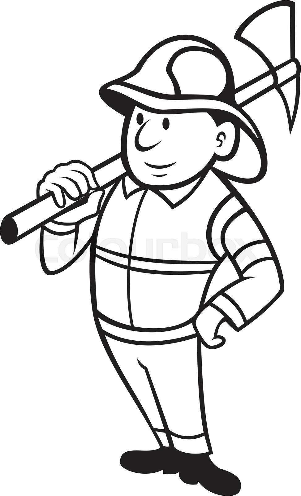 Firefighter Black And White