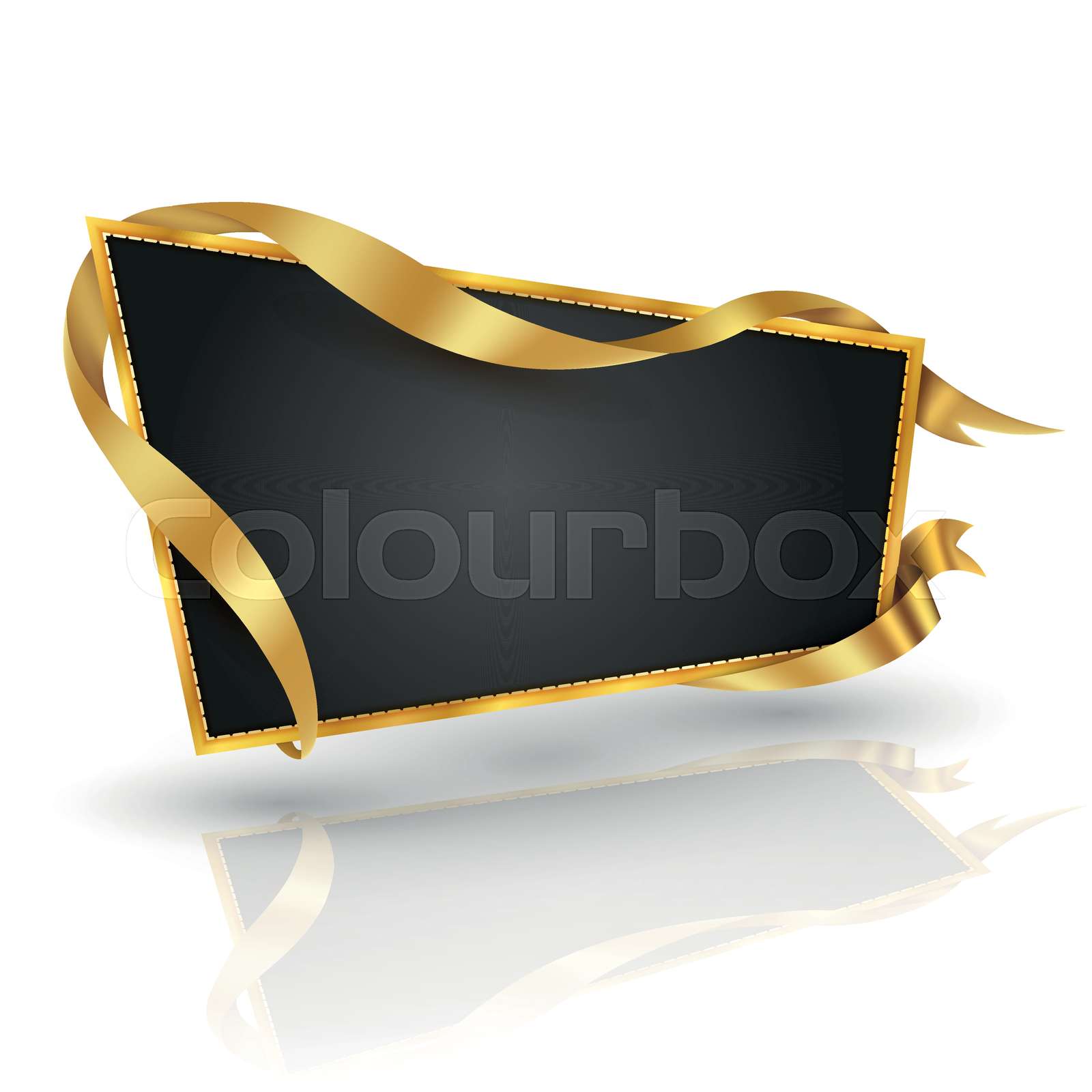 Gold billboard and gold ribbon | Stock vector | Colourbox