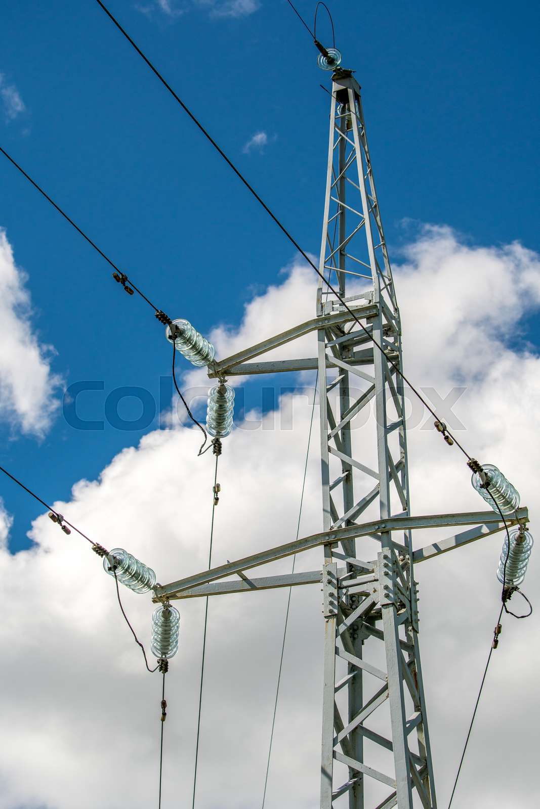 High voltage post | Stock image | Colourbox