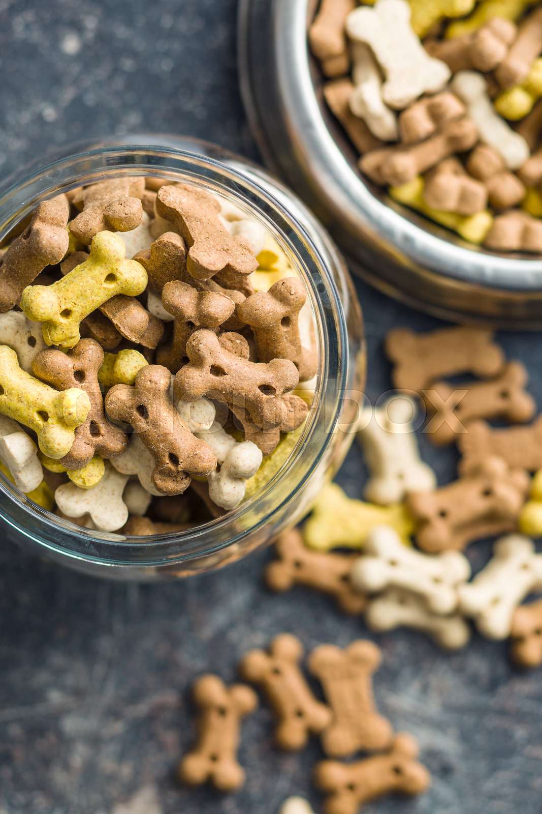 Dog food shaped like bones. | Stock image | Colourbox