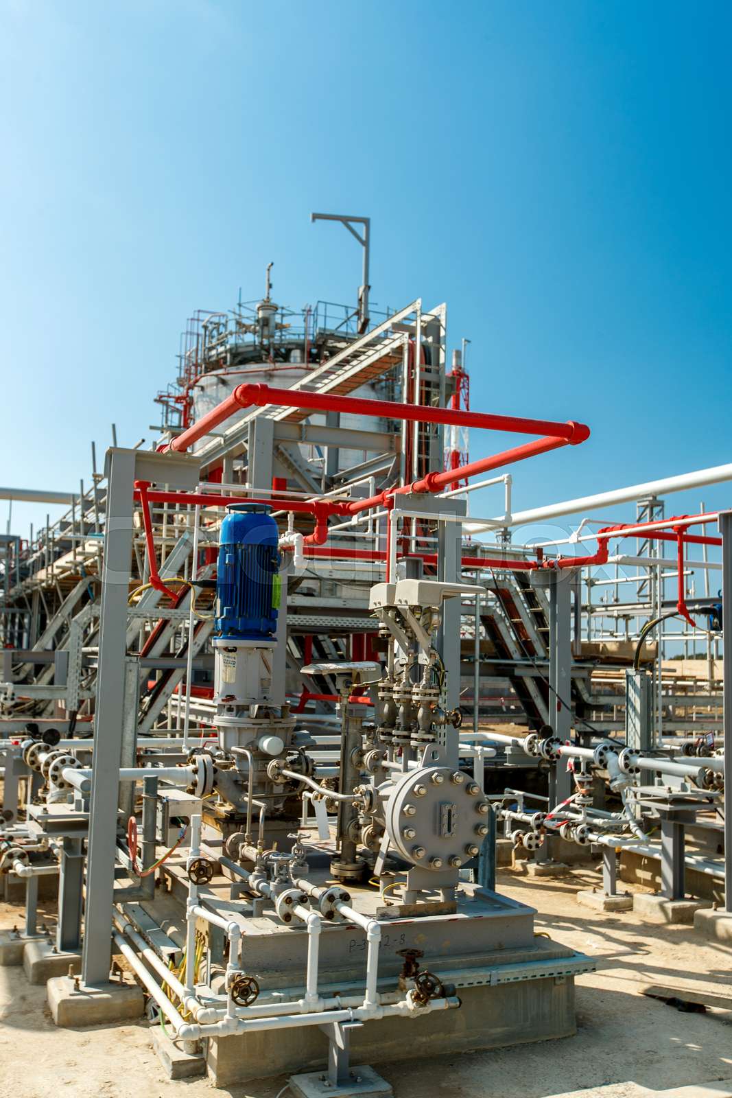 oil and gas processing facilities and pipes | Stock image | Colourbox