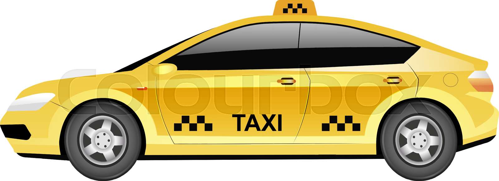 Taxi car cartoon vector illustration | Stock vector | Colourbox