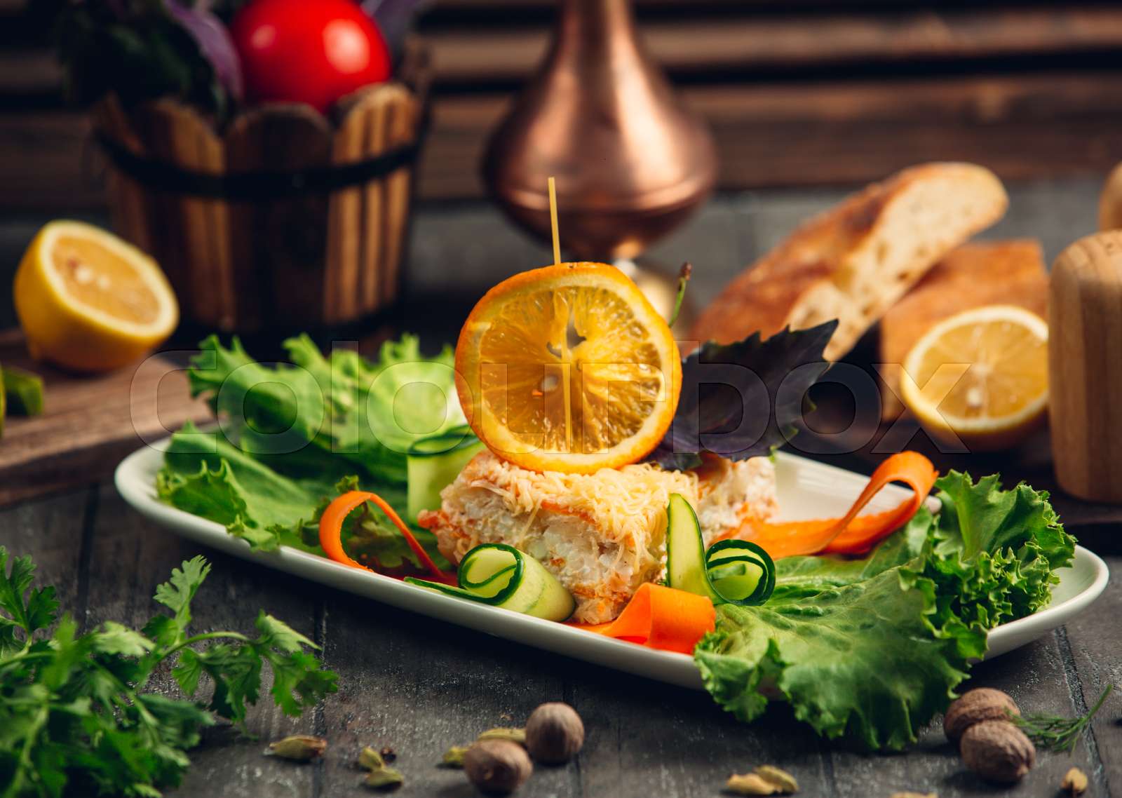 Mimosa salad with vegetables | Stock image | Colourbox