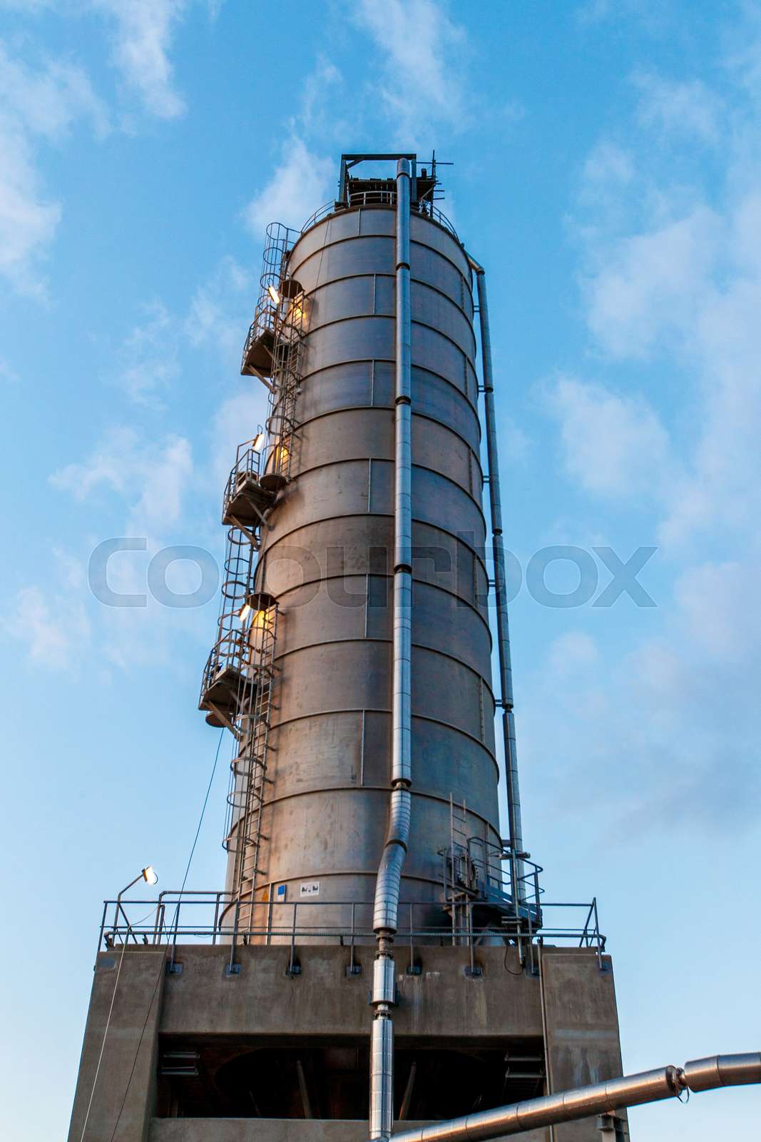 oil and gas column with steel pipes | Stock image | Colourbox