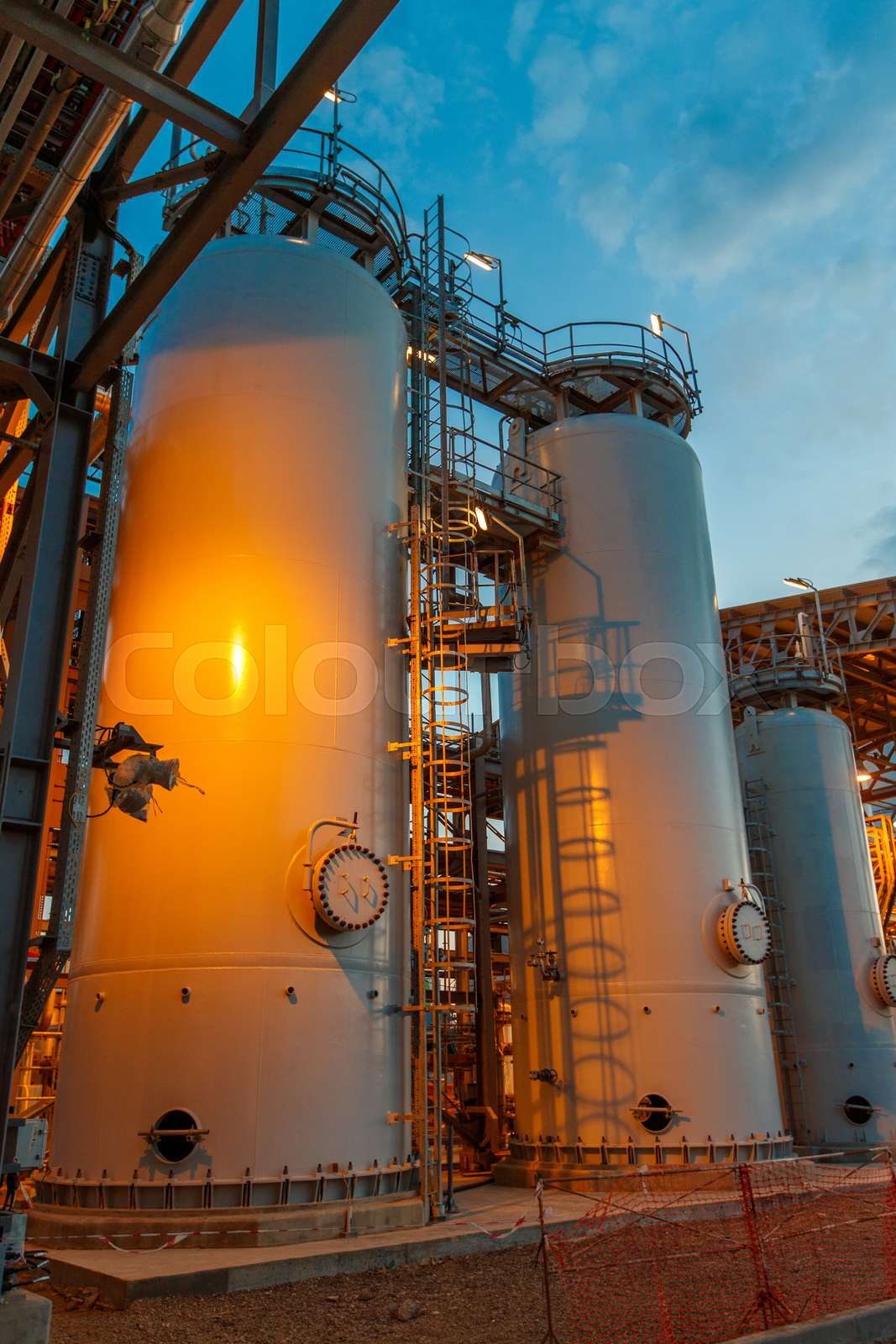 oil and gas processing column and towers | Stock image | Colourbox