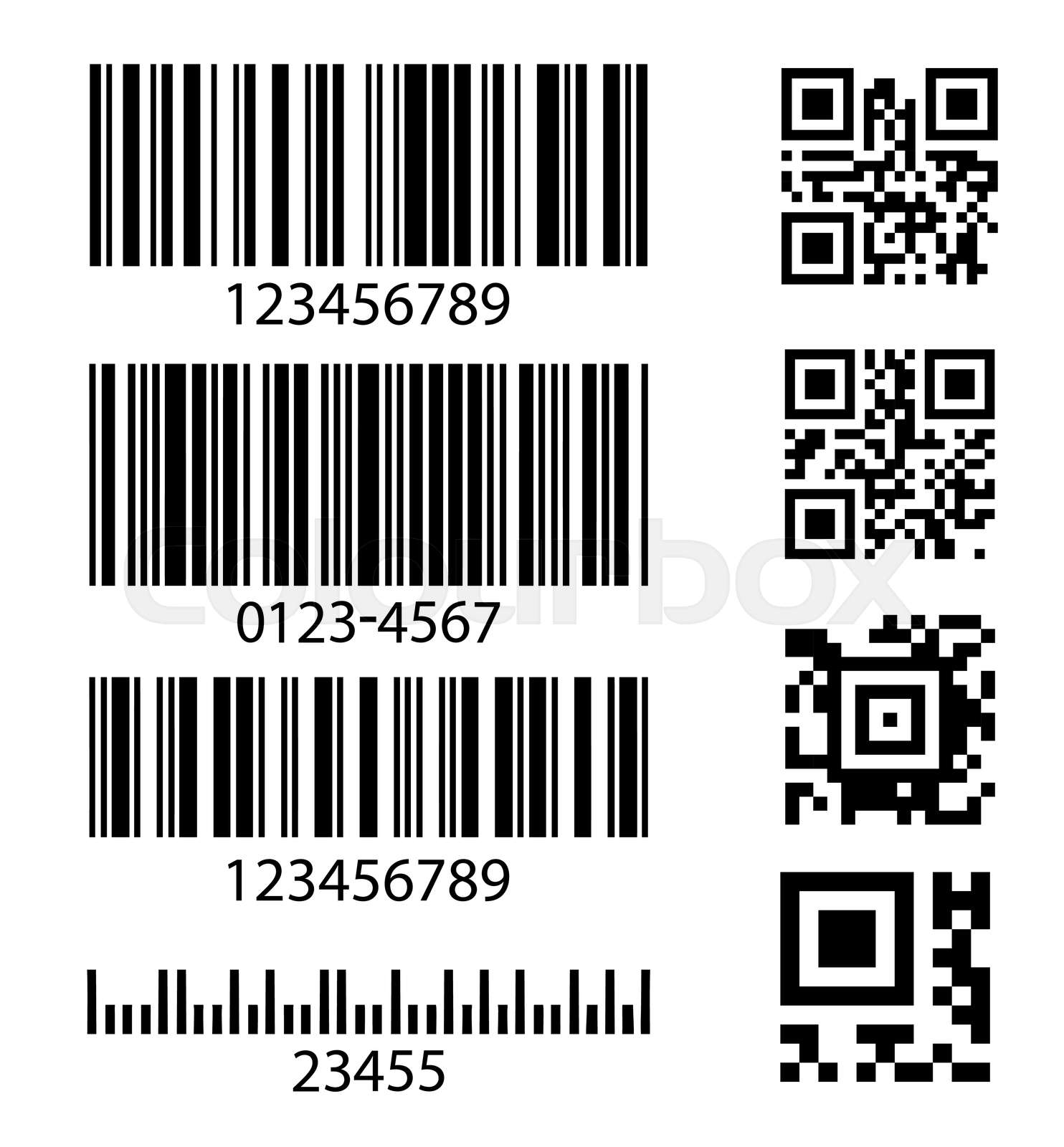 Set of abstract barcode bar code templates | Stock vector | Colourbox