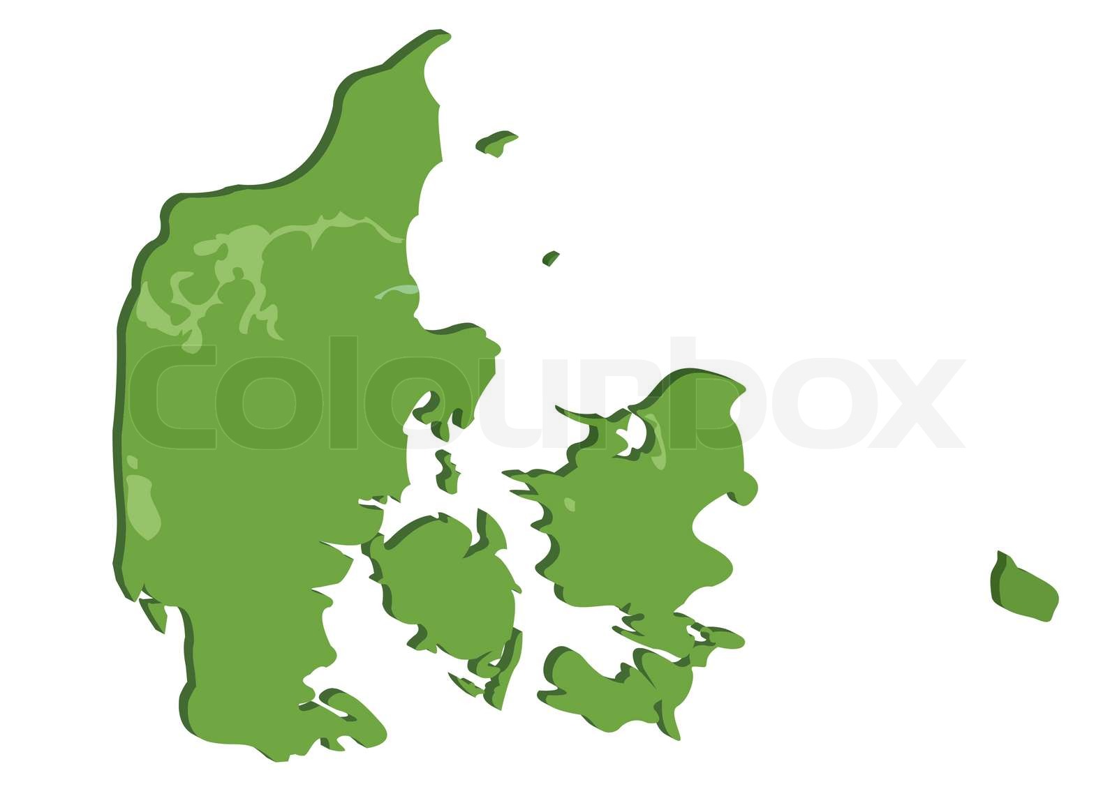Denmark map isolated on white | Stock vector | Colourbox