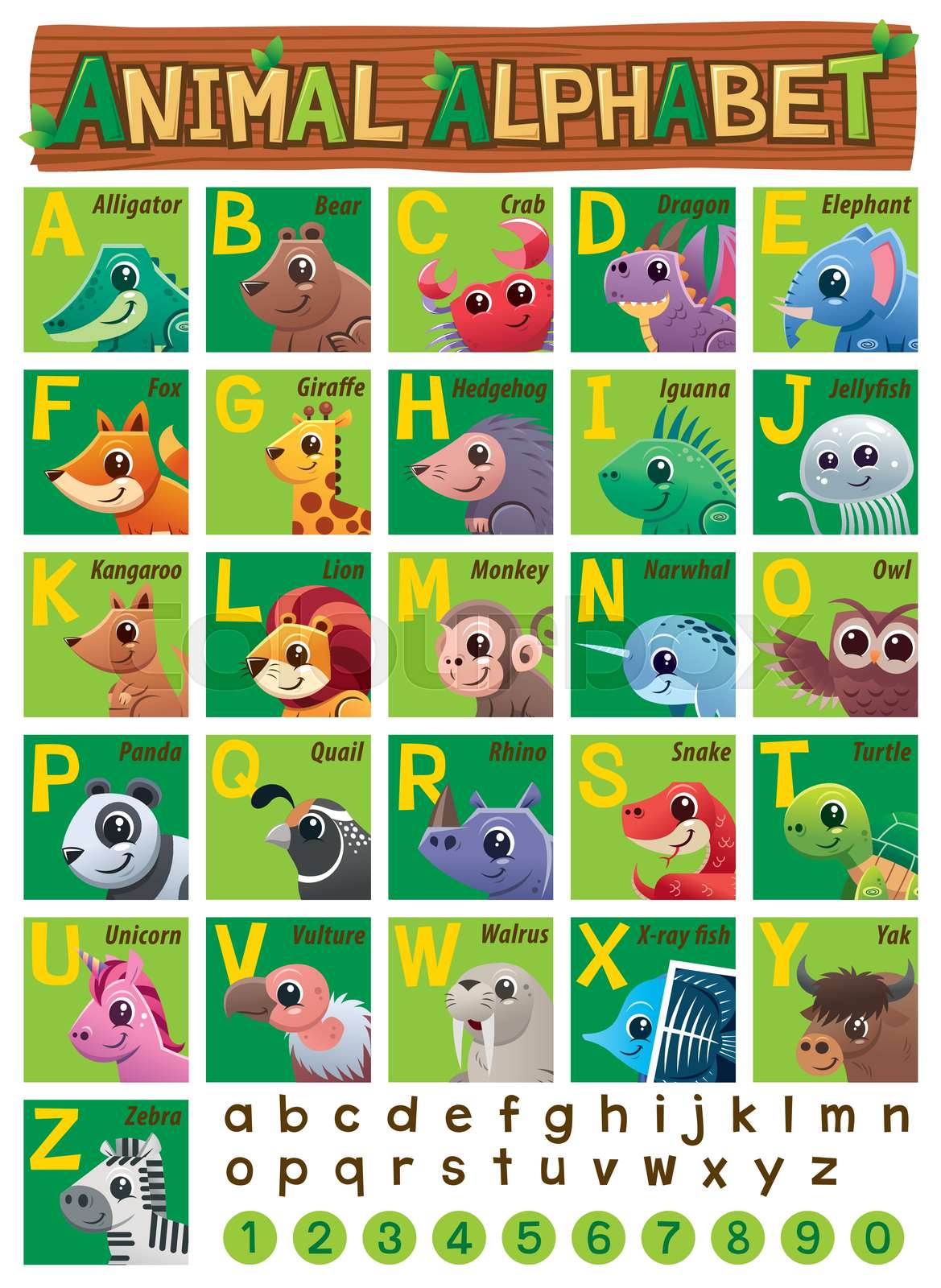 Animals alphabet | Stock vector | Colourbox