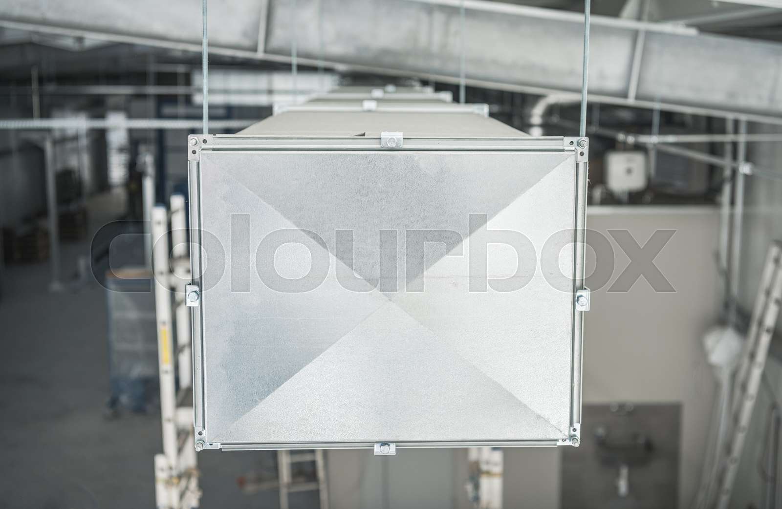 Air Vent Shaft Commercial Air Distribution Inside Warehouse Building ...