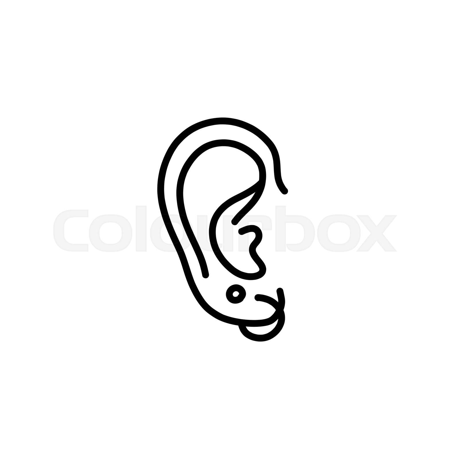 ear piercing doodle icon, vector illustration | Stock vector | Colourbox