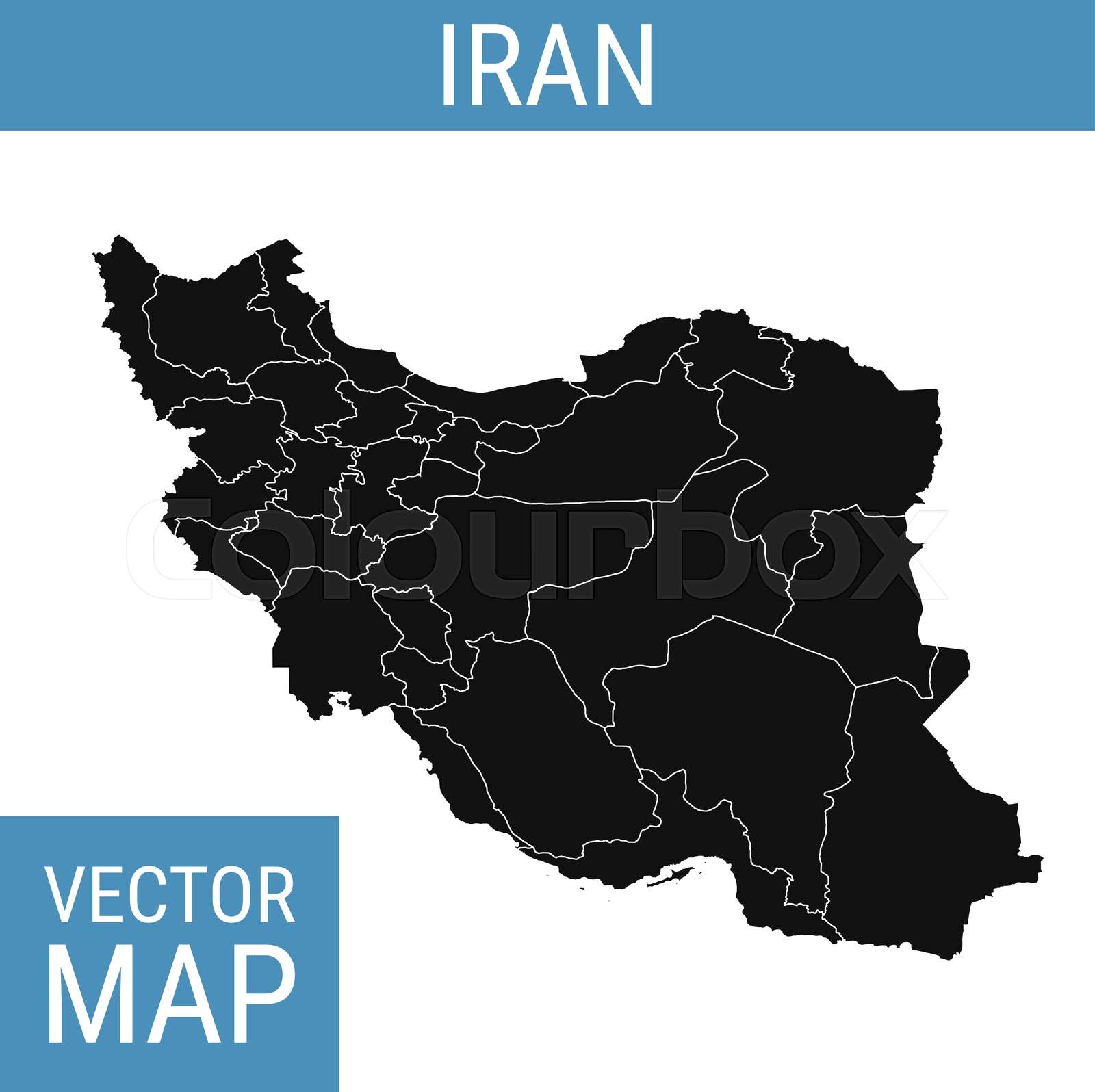 Iran vector map with title | Stock vector | Colourbox