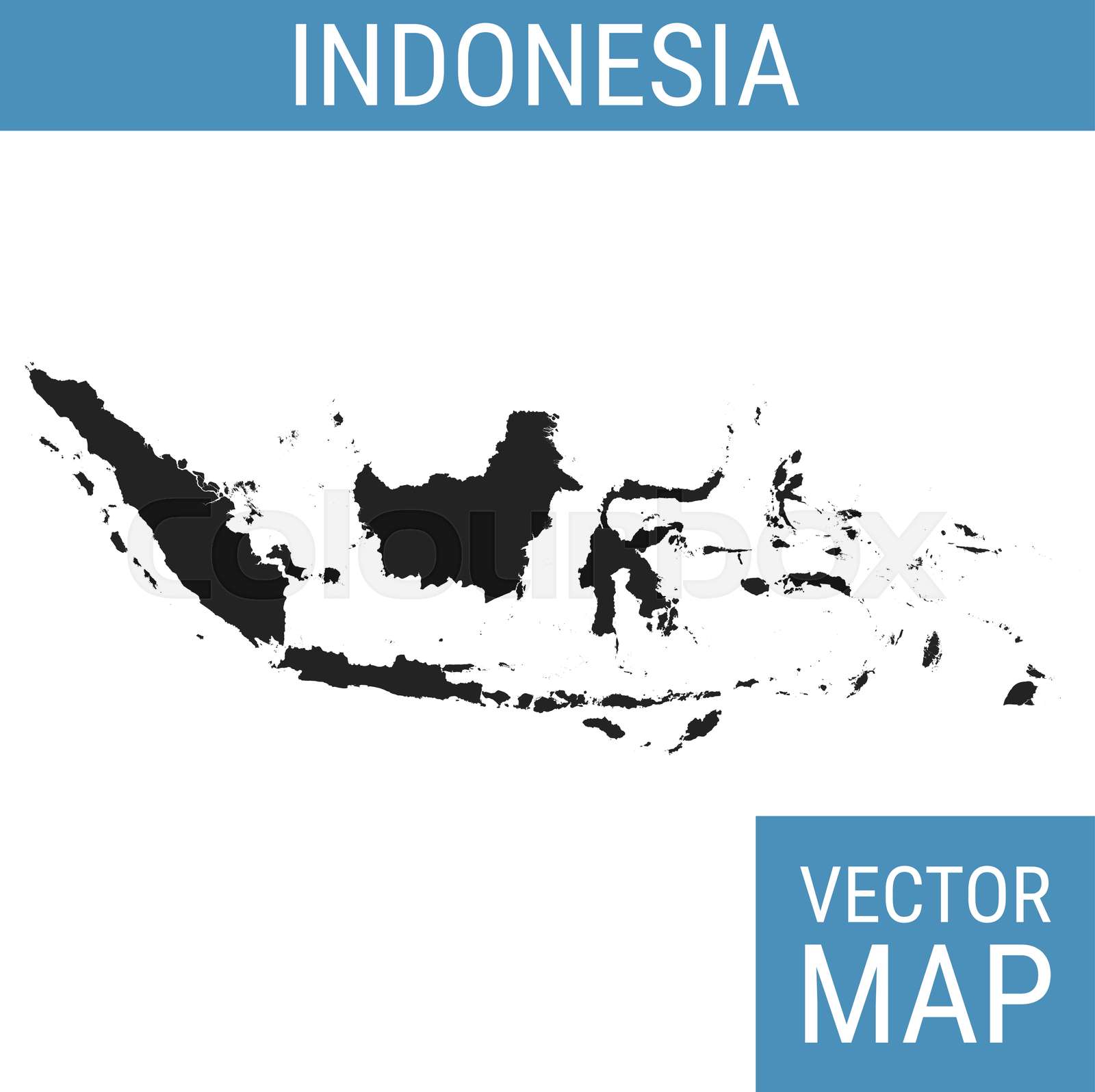 Indonesia vector map with title | Stock vector | Colourbox