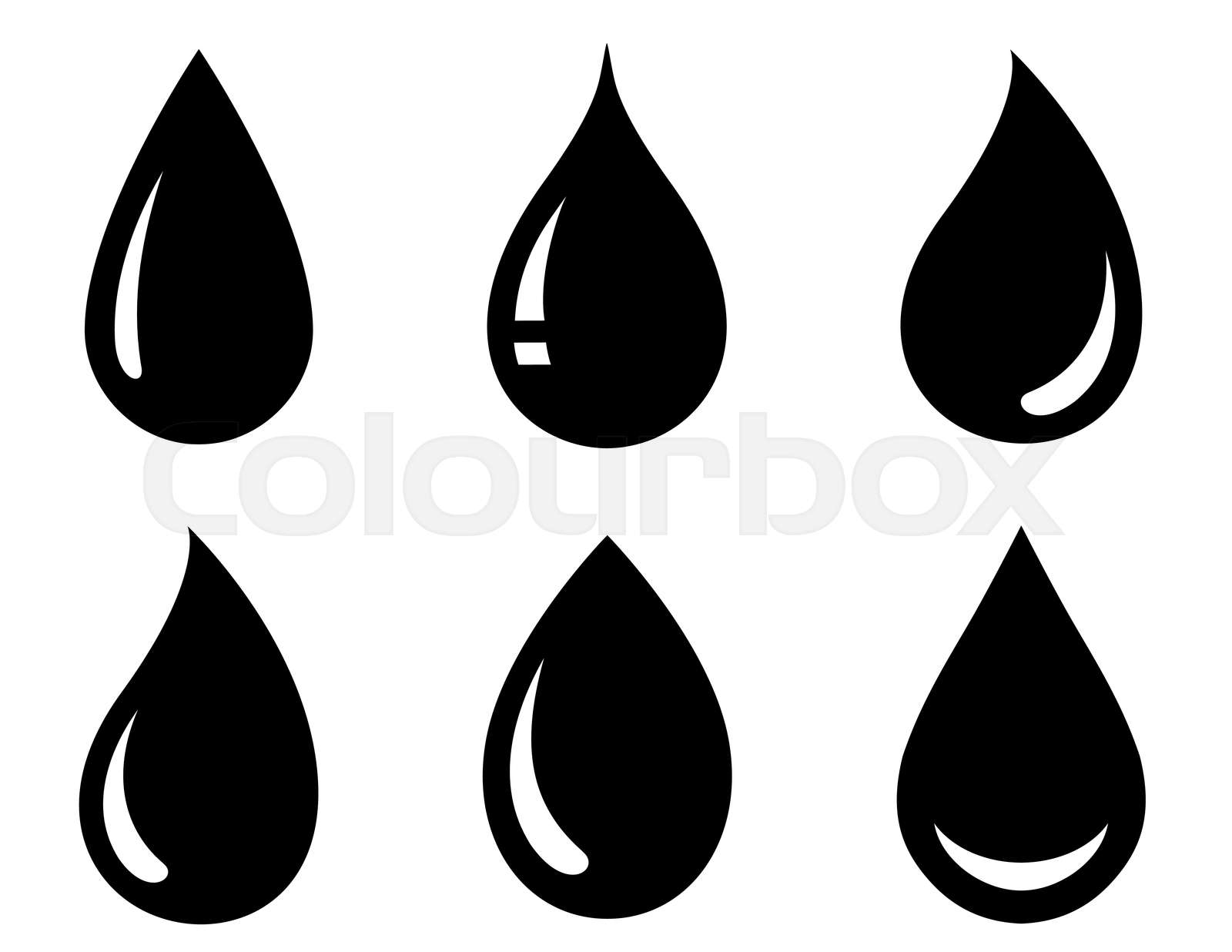 graphic set of black drop icons on white | Stock vector | Colourbox