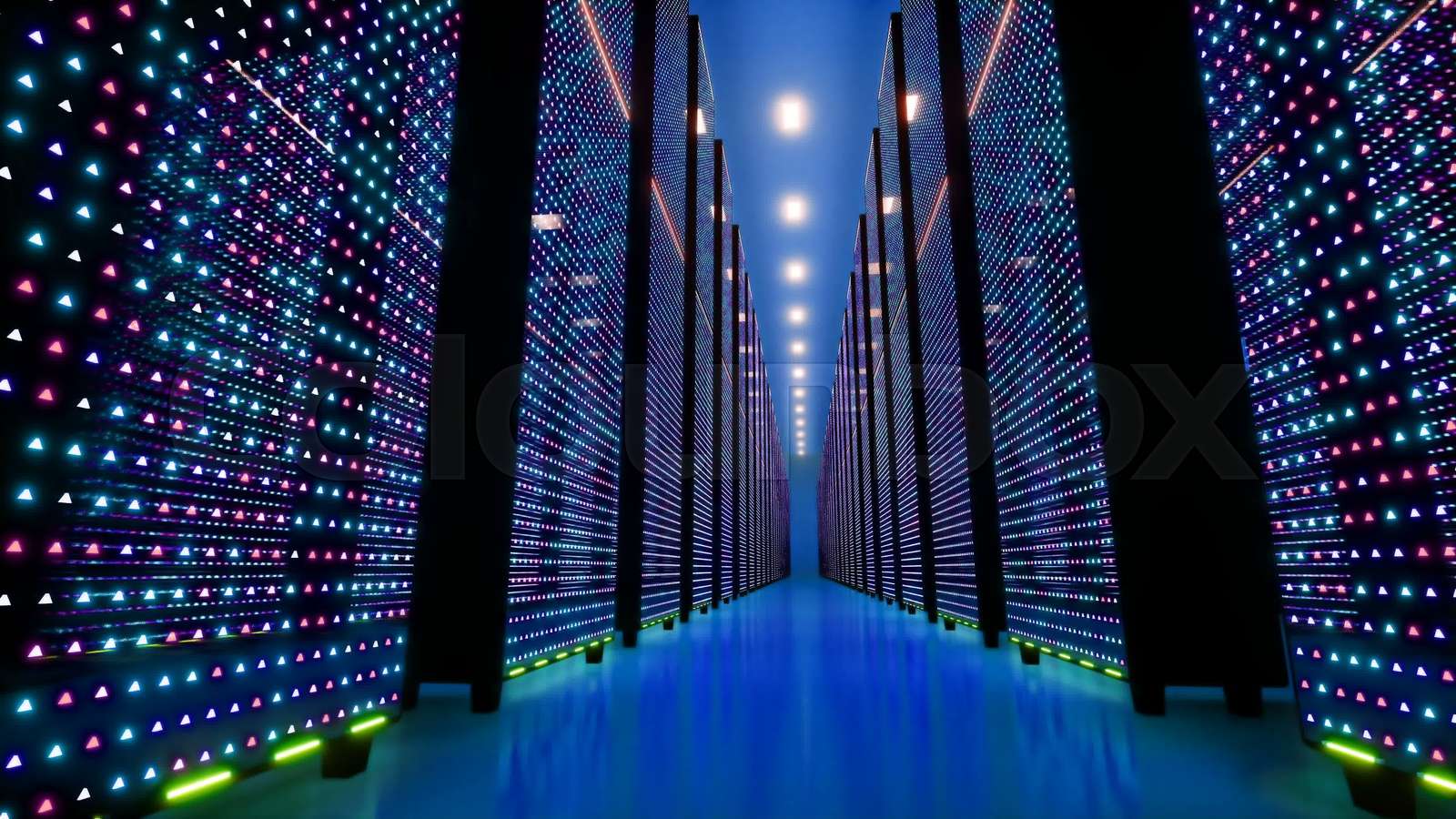 Data servers glass panels for computer wallpaper design. 4k | Stock ...