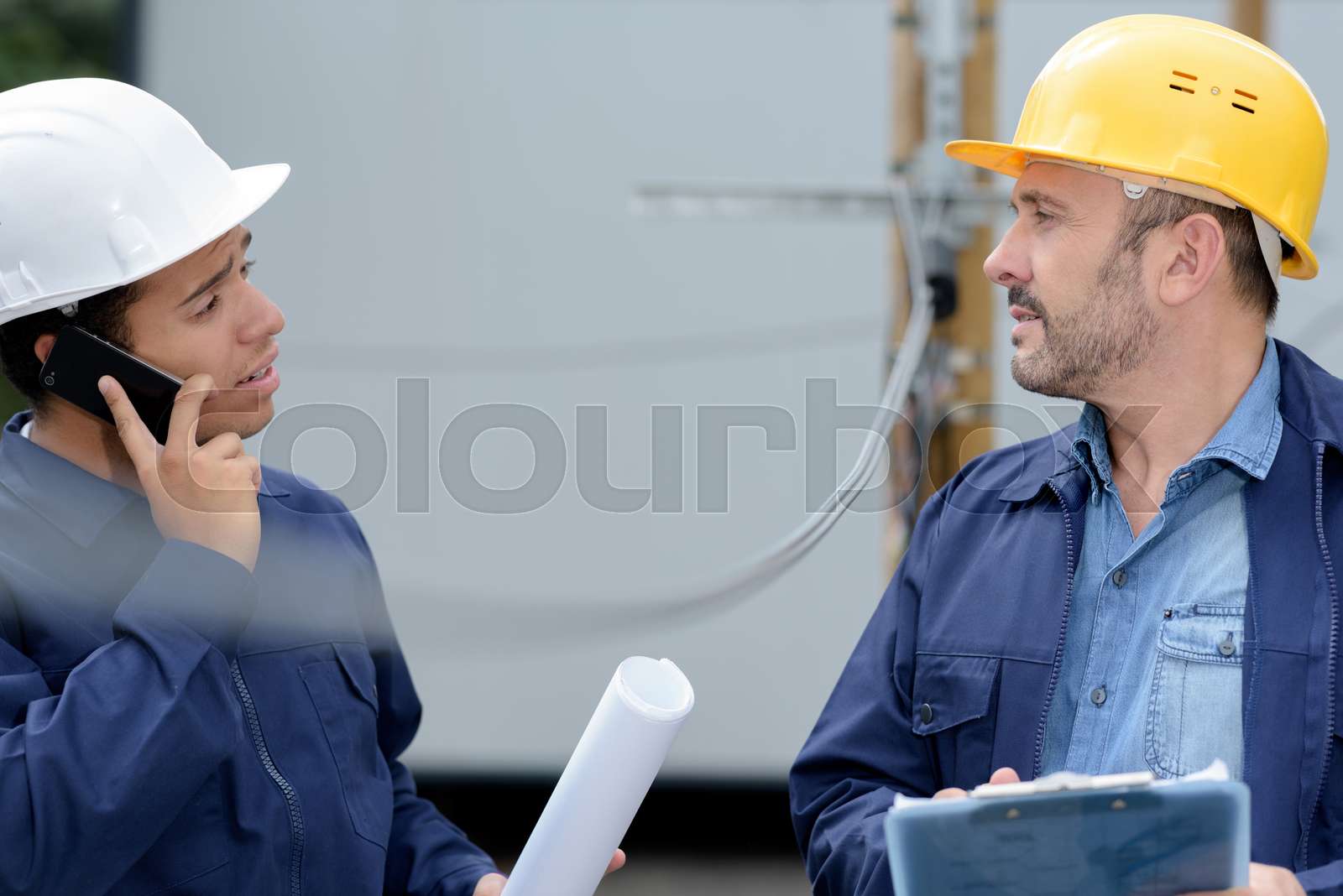 two men taking about project | Stock image | Colourbox