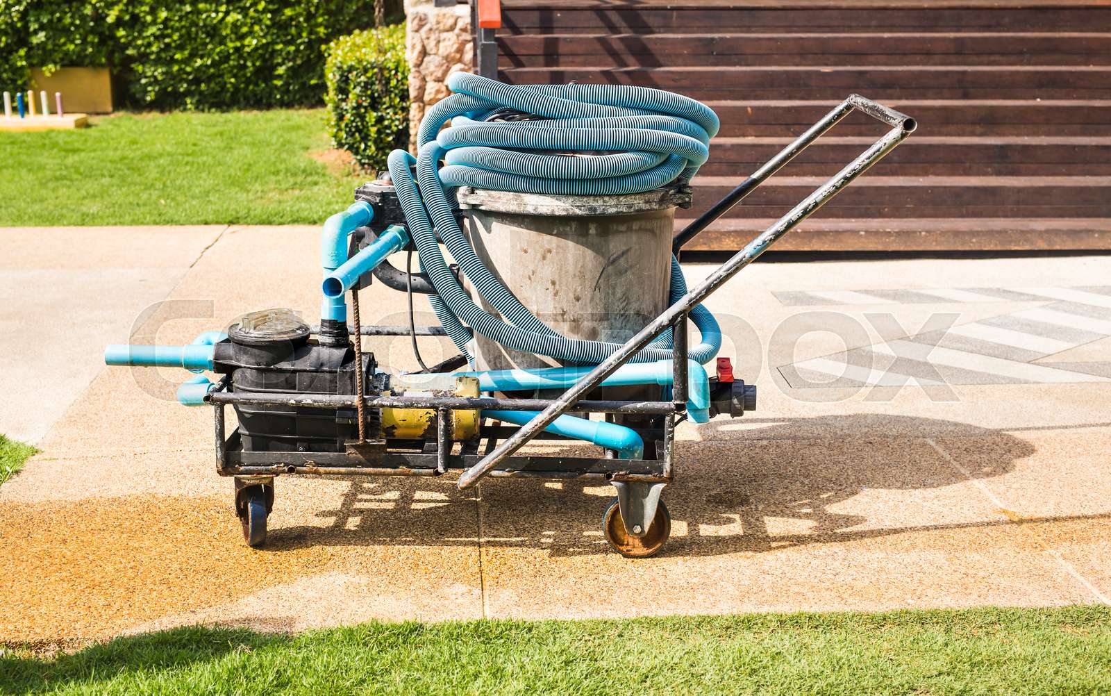 Cleaning pump working for a swimming pool | Stock image | Colourbox