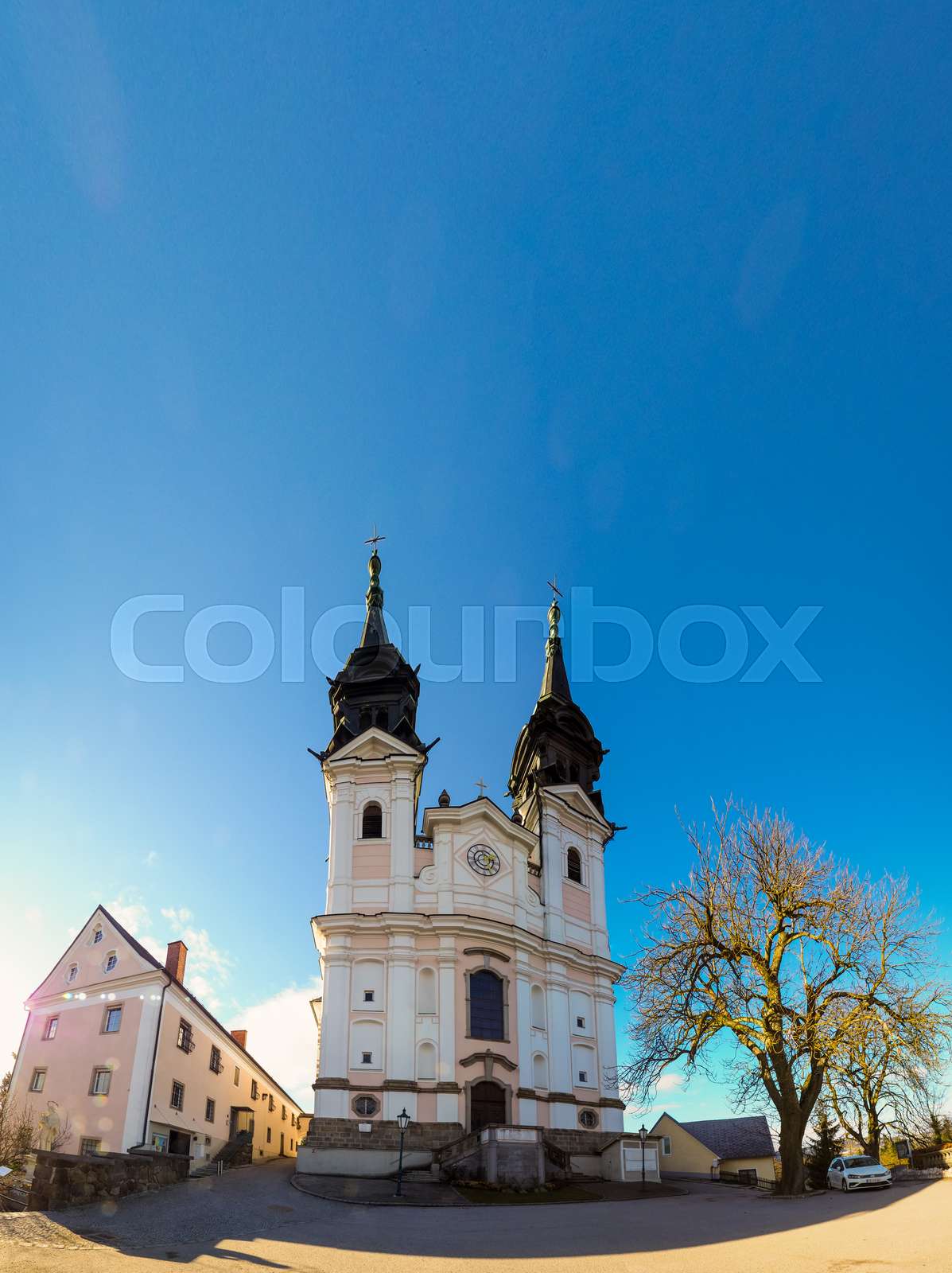 austria, linz, the poestlingberg church | Stock image | Colourbox