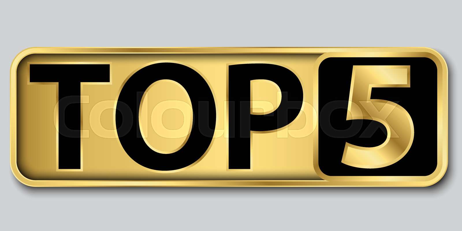 Top 5 golden label, vector illustration | Stock vector | Colourbox