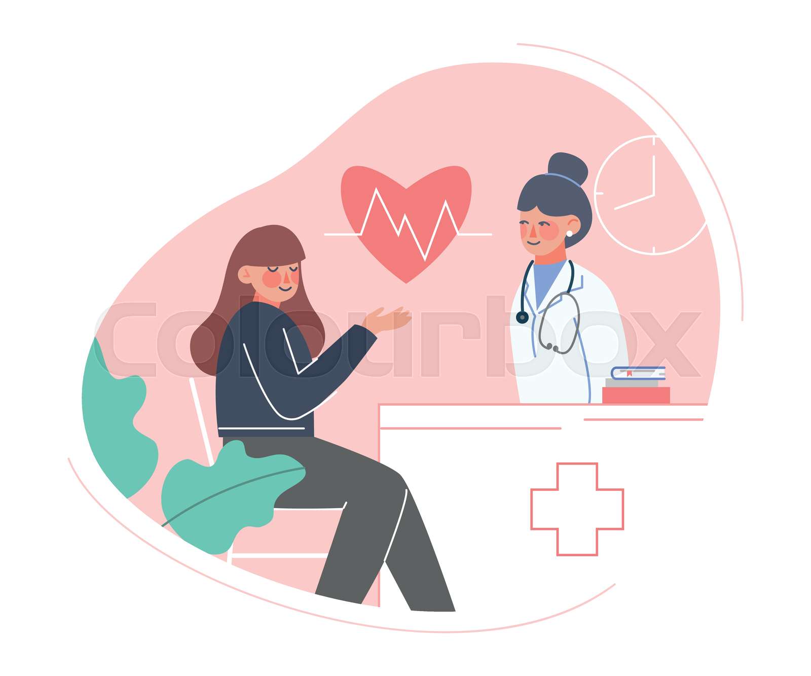 Doctor Taking Care Of Patient Medical Exam Check Up Or Consultation