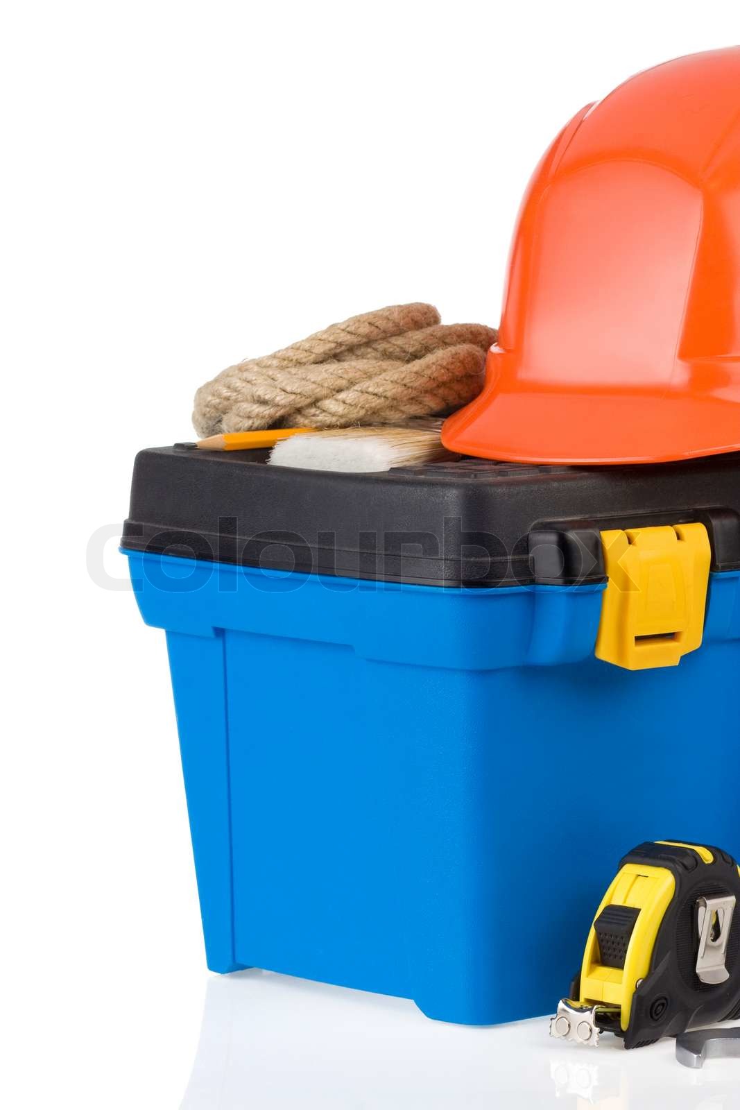 kit of construction tools at box | Stock image | Colourbox