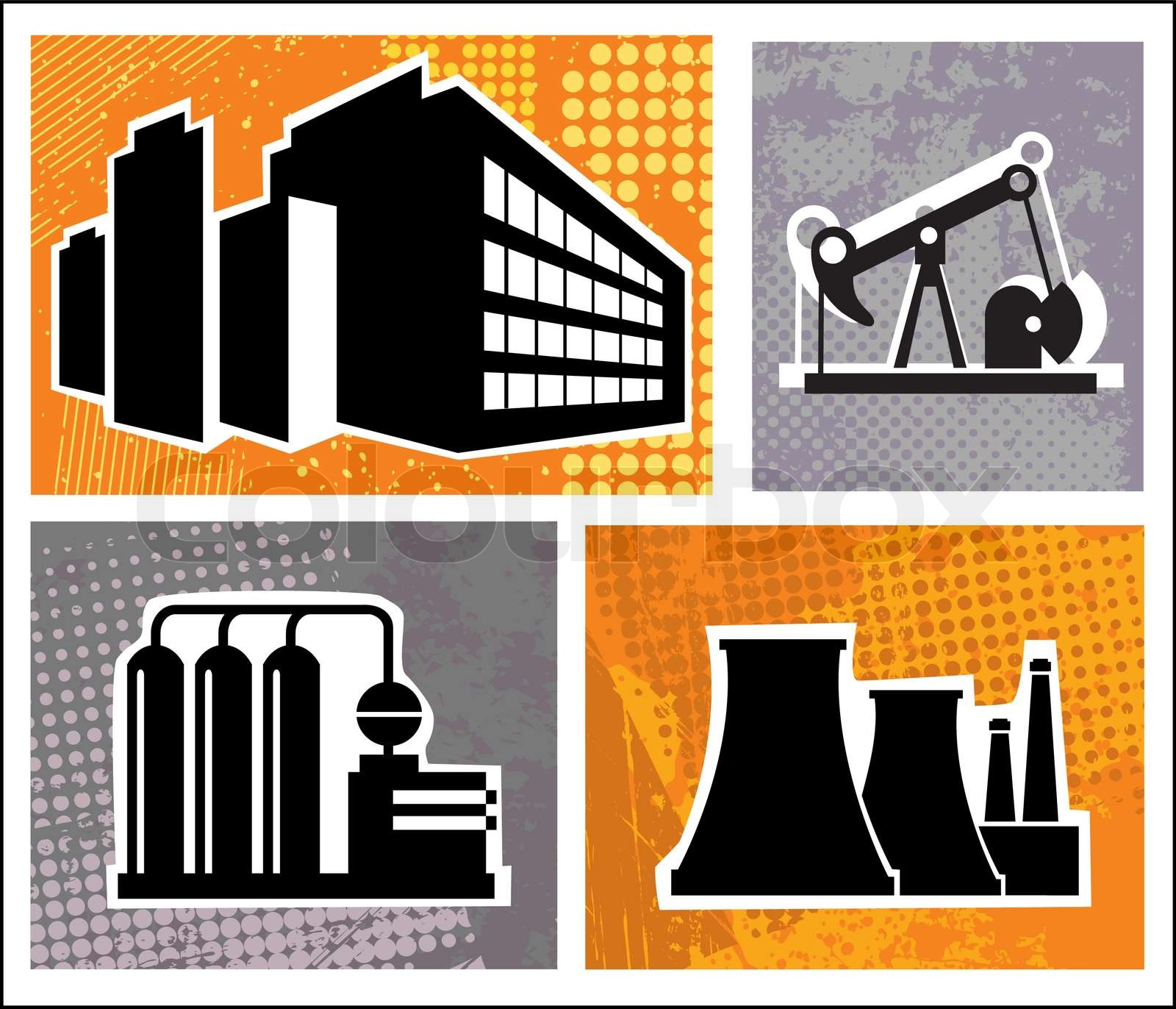 Industrial buildings | Stock vector | Colourbox