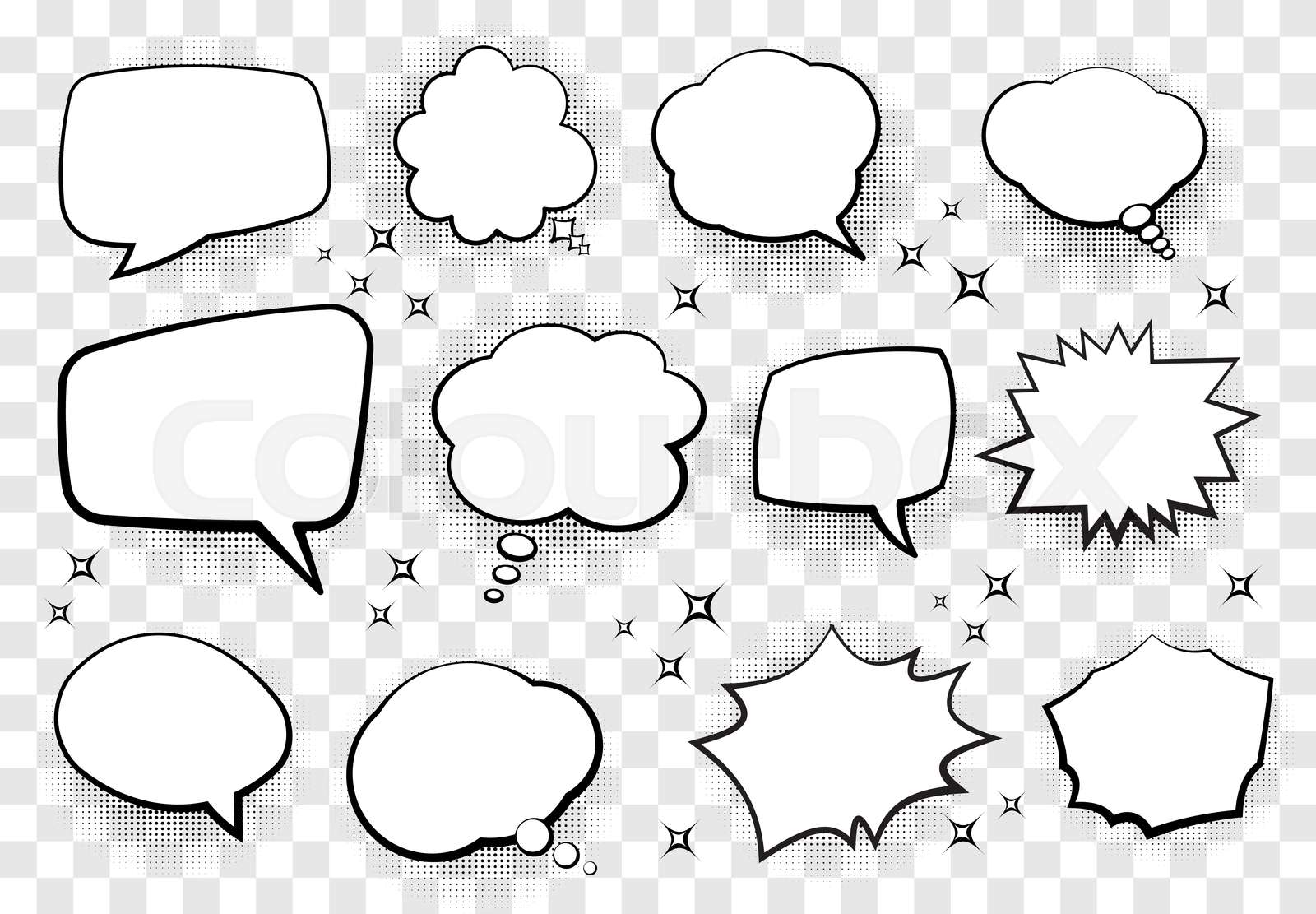 Set Of Comic Style Speech Bubbles For Your Design Vector Illustration