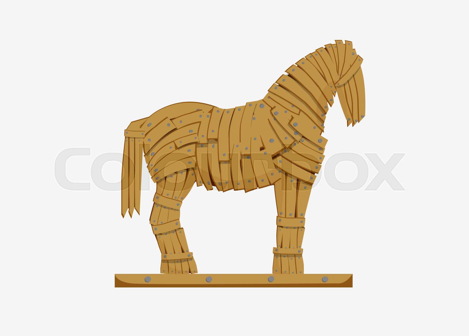 Trojan horse illustration. Mythicaln statue horse military deception ...