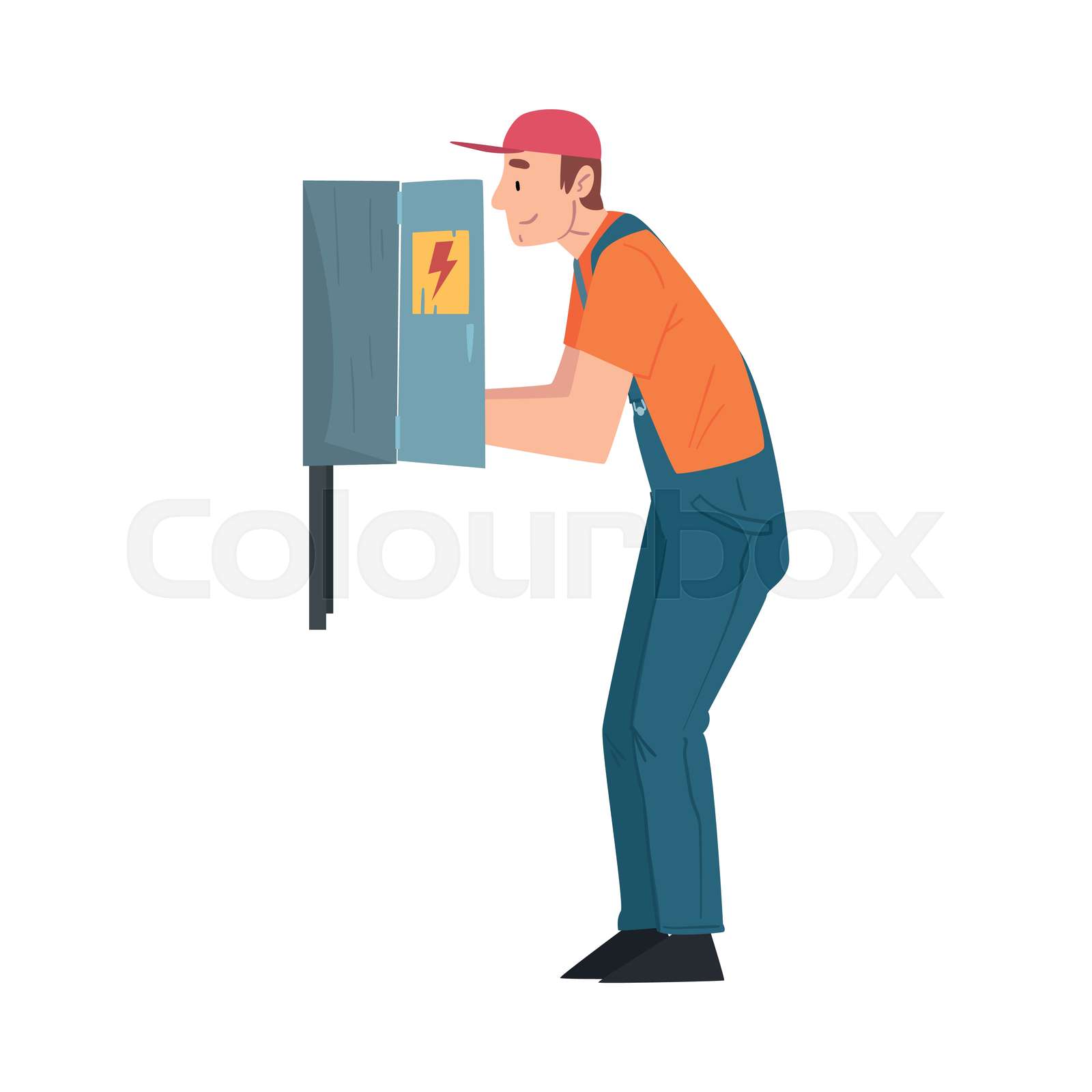 Electrician Engineer Operating Control Panel, Professional Worker ...