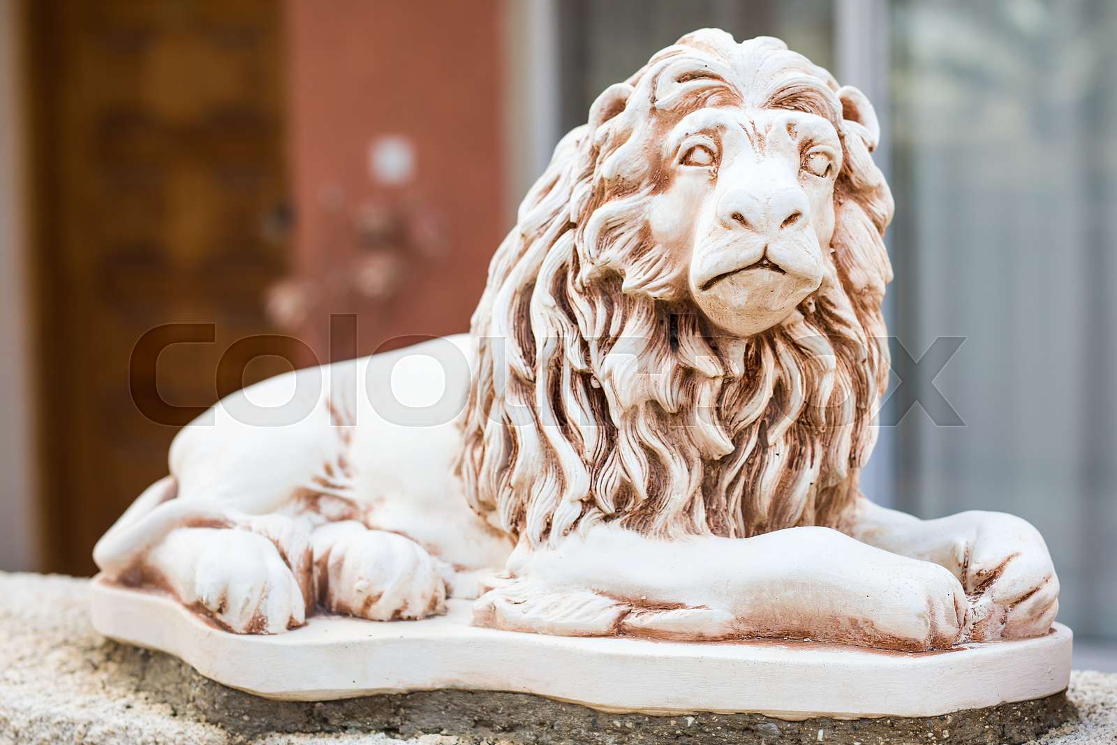 Stone lion statue | Stock image | Colourbox