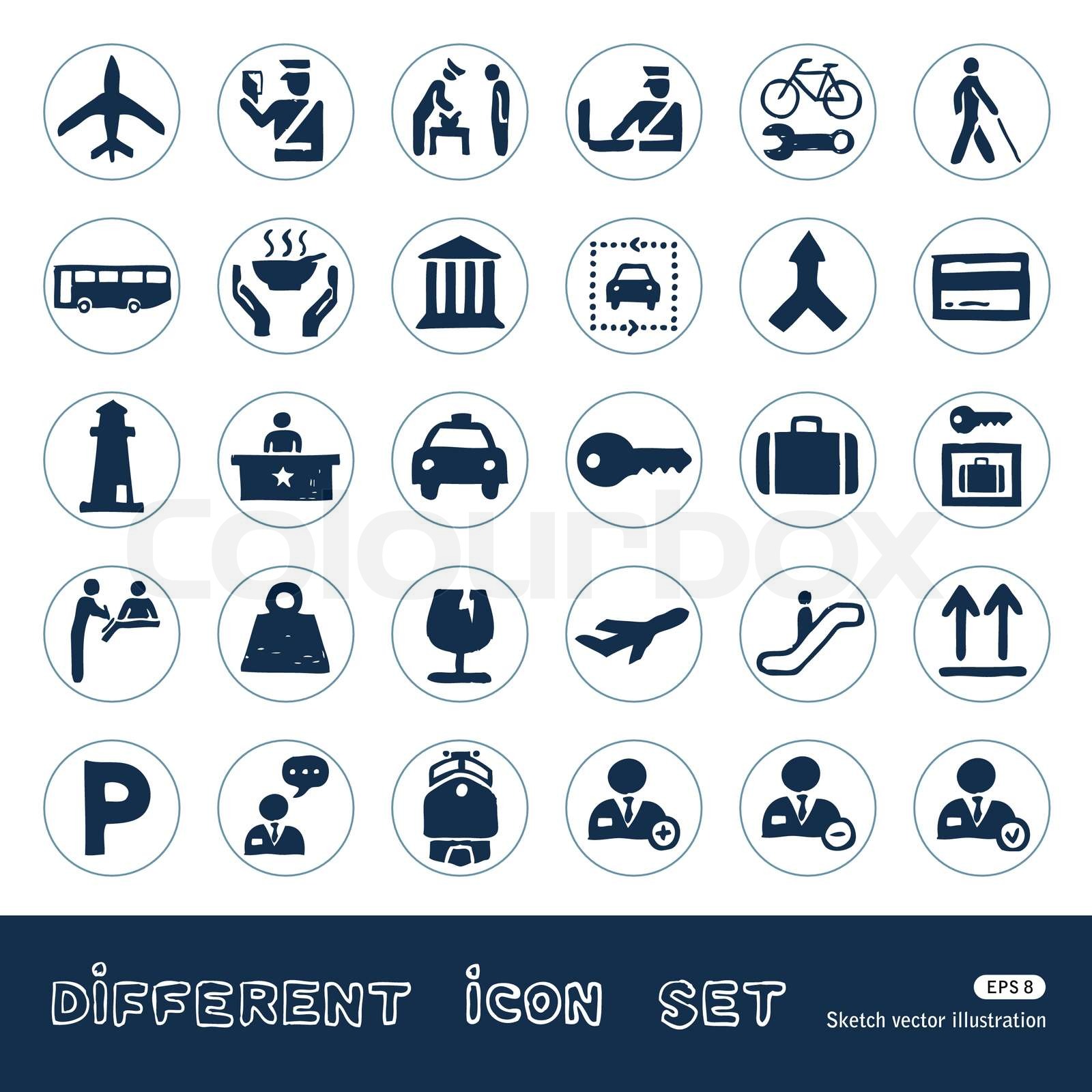 Zoll- und städtischen Web Icons Transportgruppe | Stock-Vektor | Colourbox