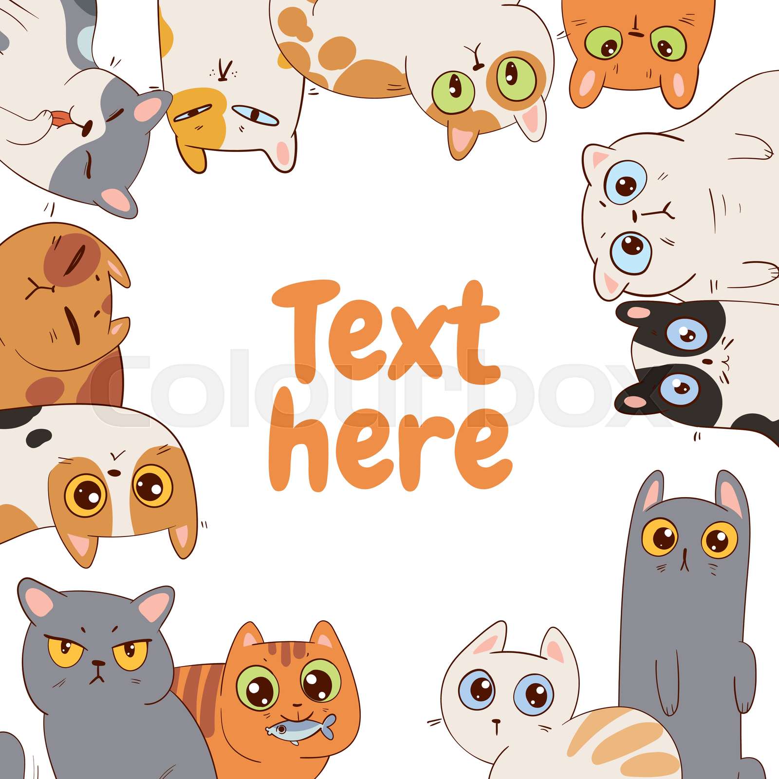 Cats border. Page layout template for your design | Stock vector ...