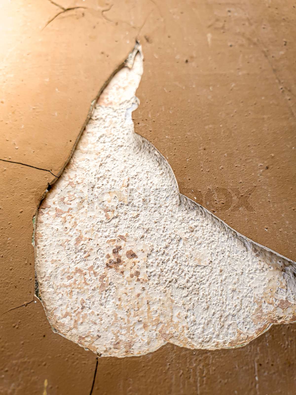 Macro image of peeling off paint revealing wall texture | Stock image ...