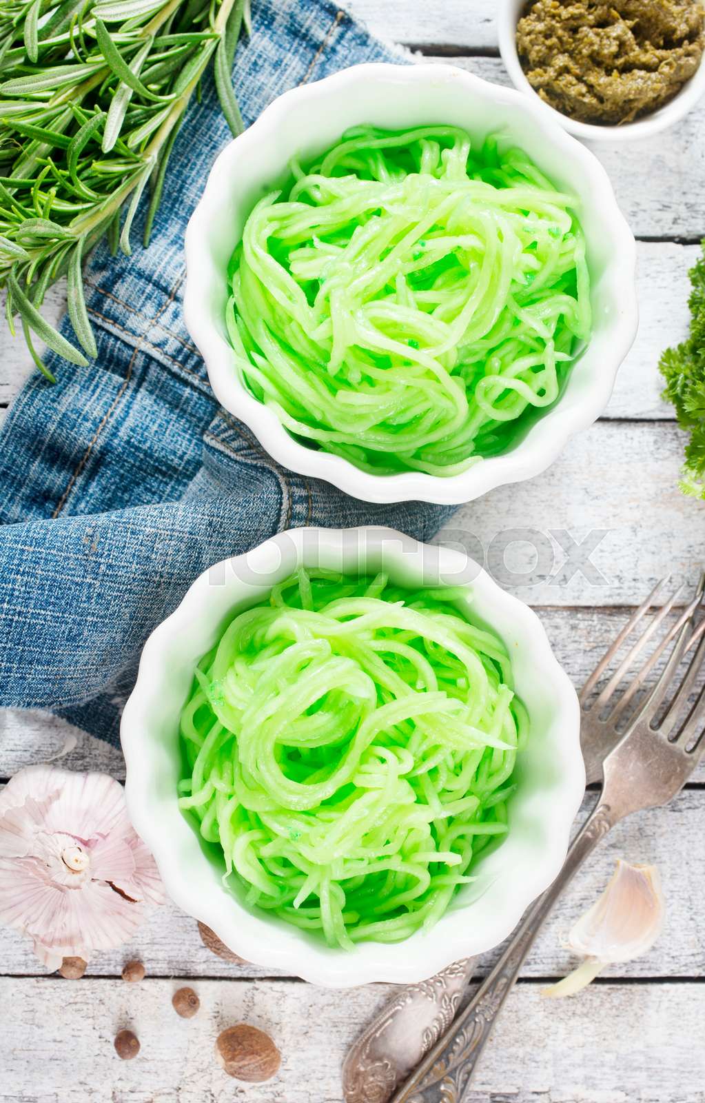 green noodles from vegetable | Stock image | Colourbox