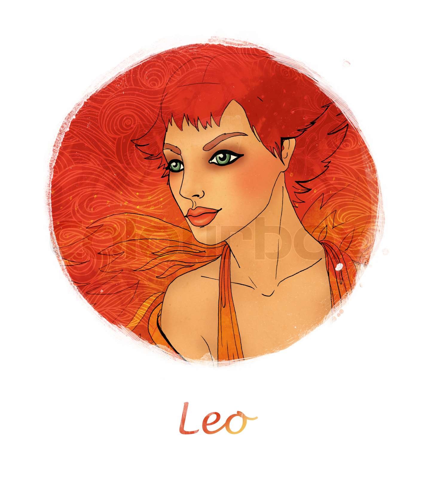 Leo zodiac sign as a beautiful girl | Stock image | Colourbox