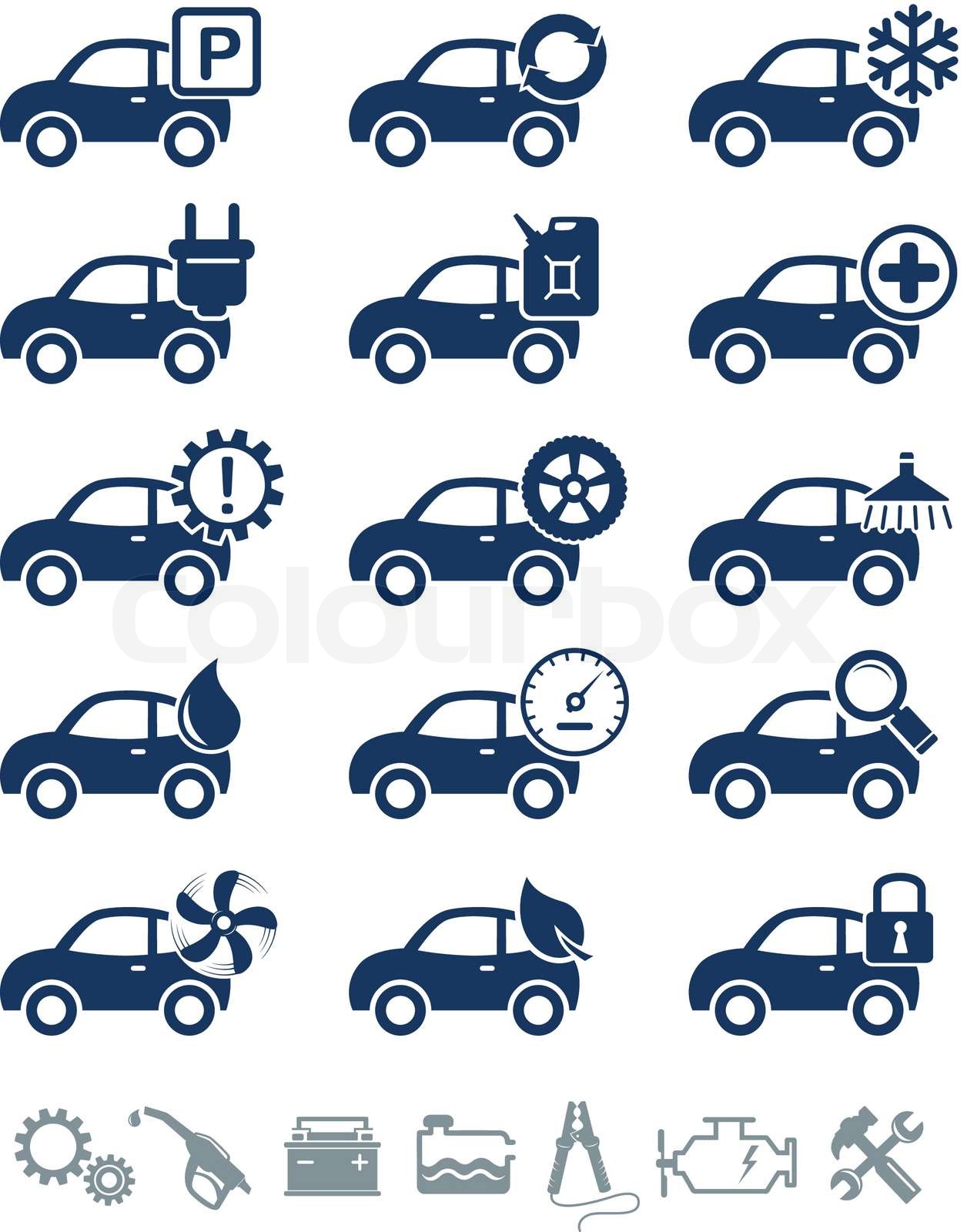 Auto-Service-Symbole blau-set | Stock-Vektor | Colourbox