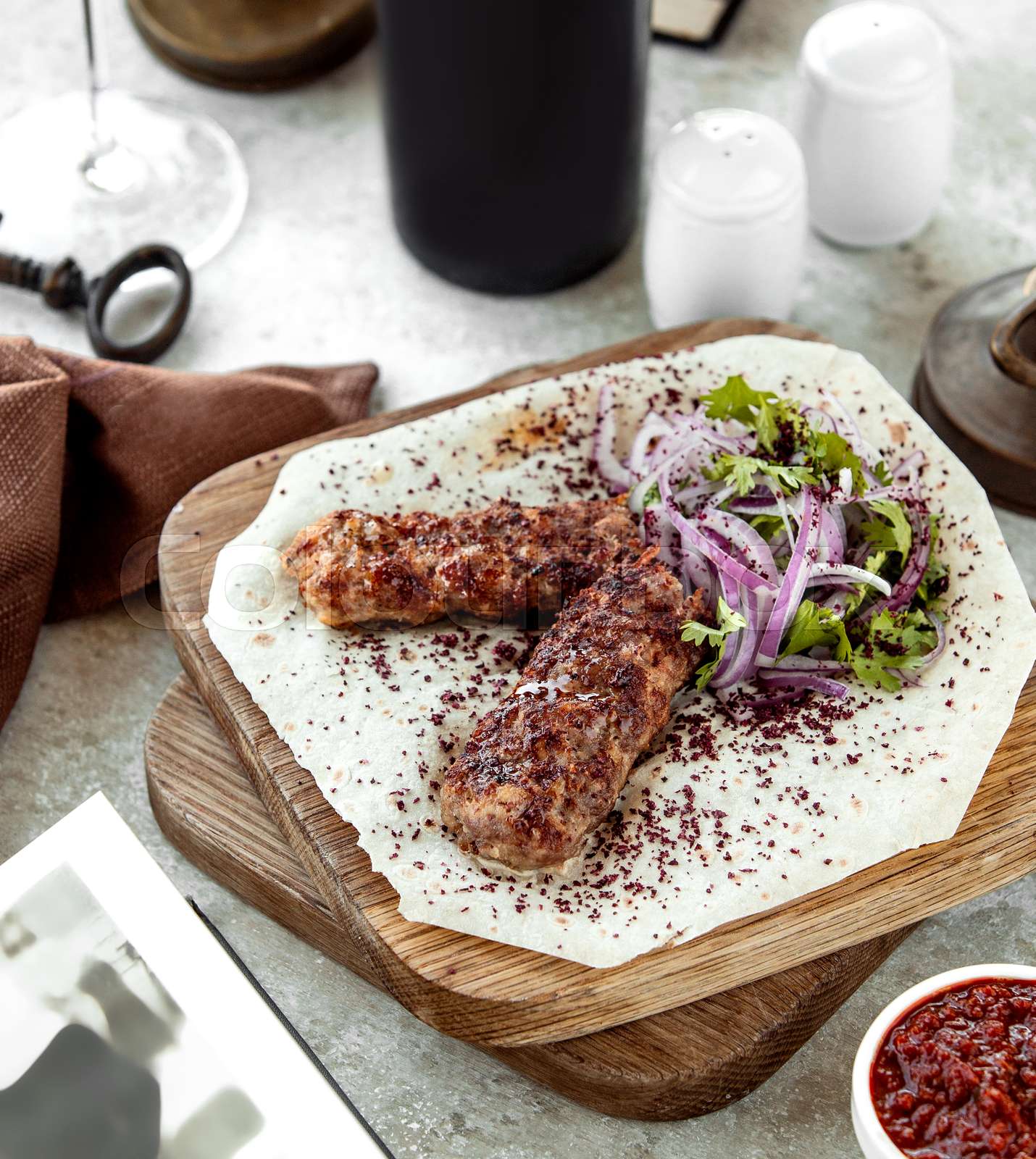 lule kebab on the table | Stock image | Colourbox